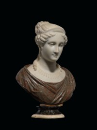A MARBLE BUST OF A VESTAL VIRGIN, CIRCLE OF BERTEL THORVALDSEN (1770 ...