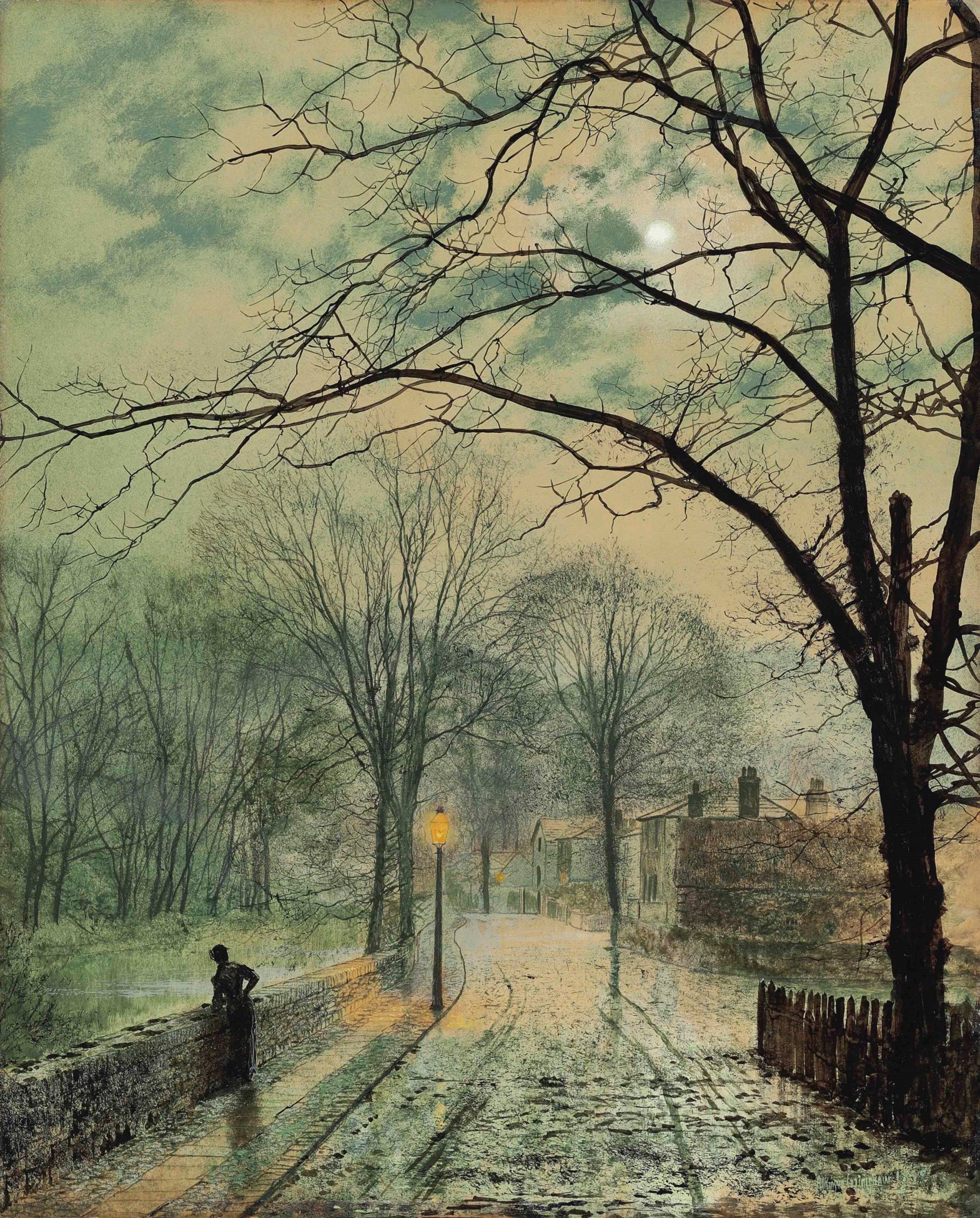 John Atkinson Grimshaw (1836-1893), A moonlit stroll, Bonchurch, Isle ...