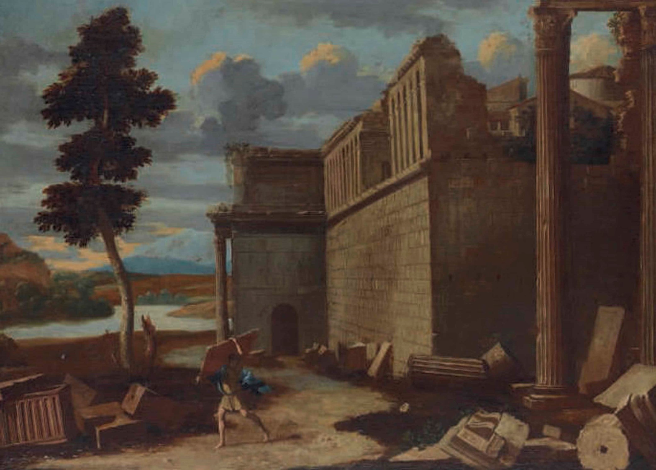 Thomas Blanchet (?Paris 1614-1689 Lyon), Samson carrying away the gates ...