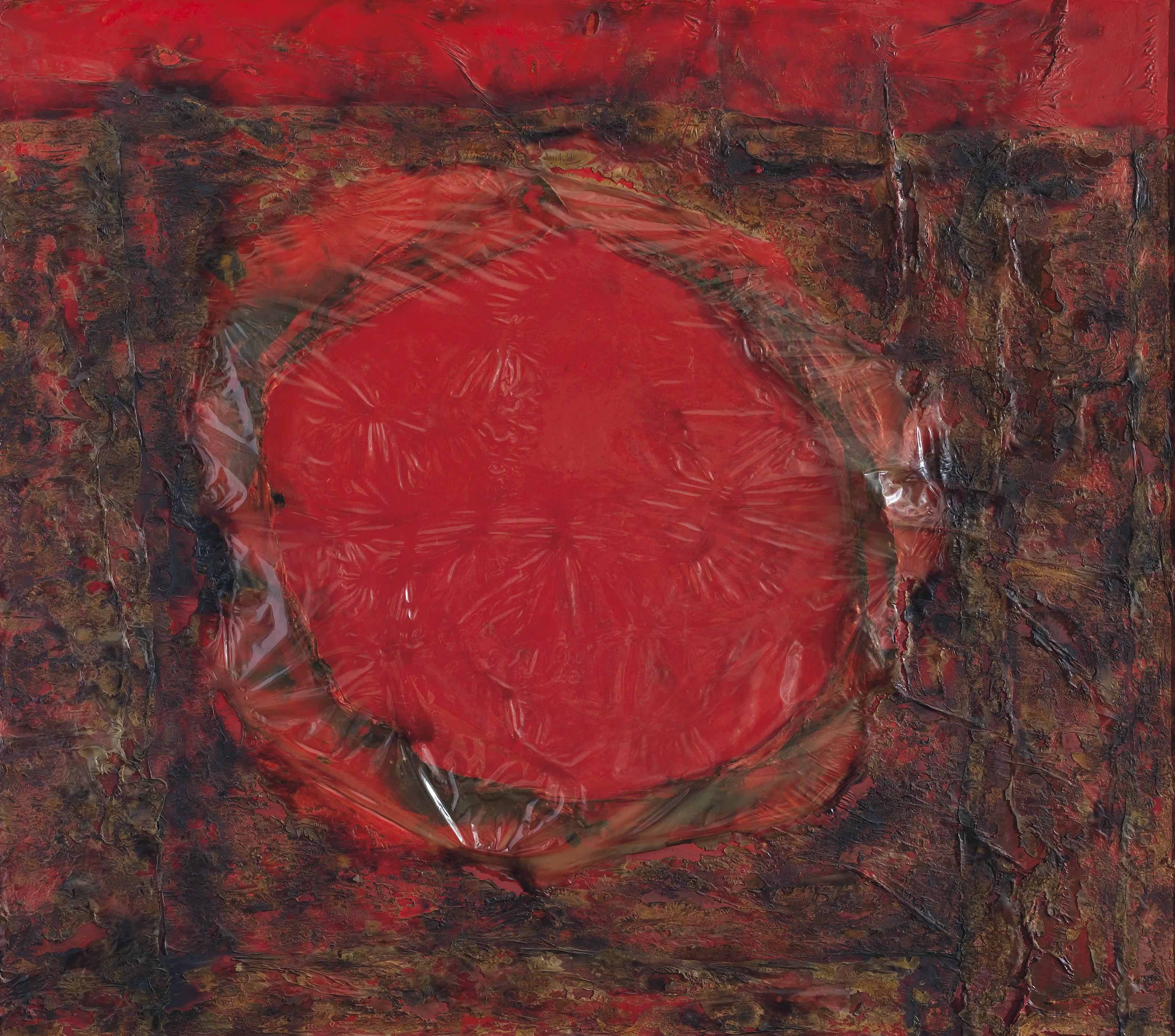 Alberto Burri (1915-1995) , Rosso Plastica M1 | Christie's