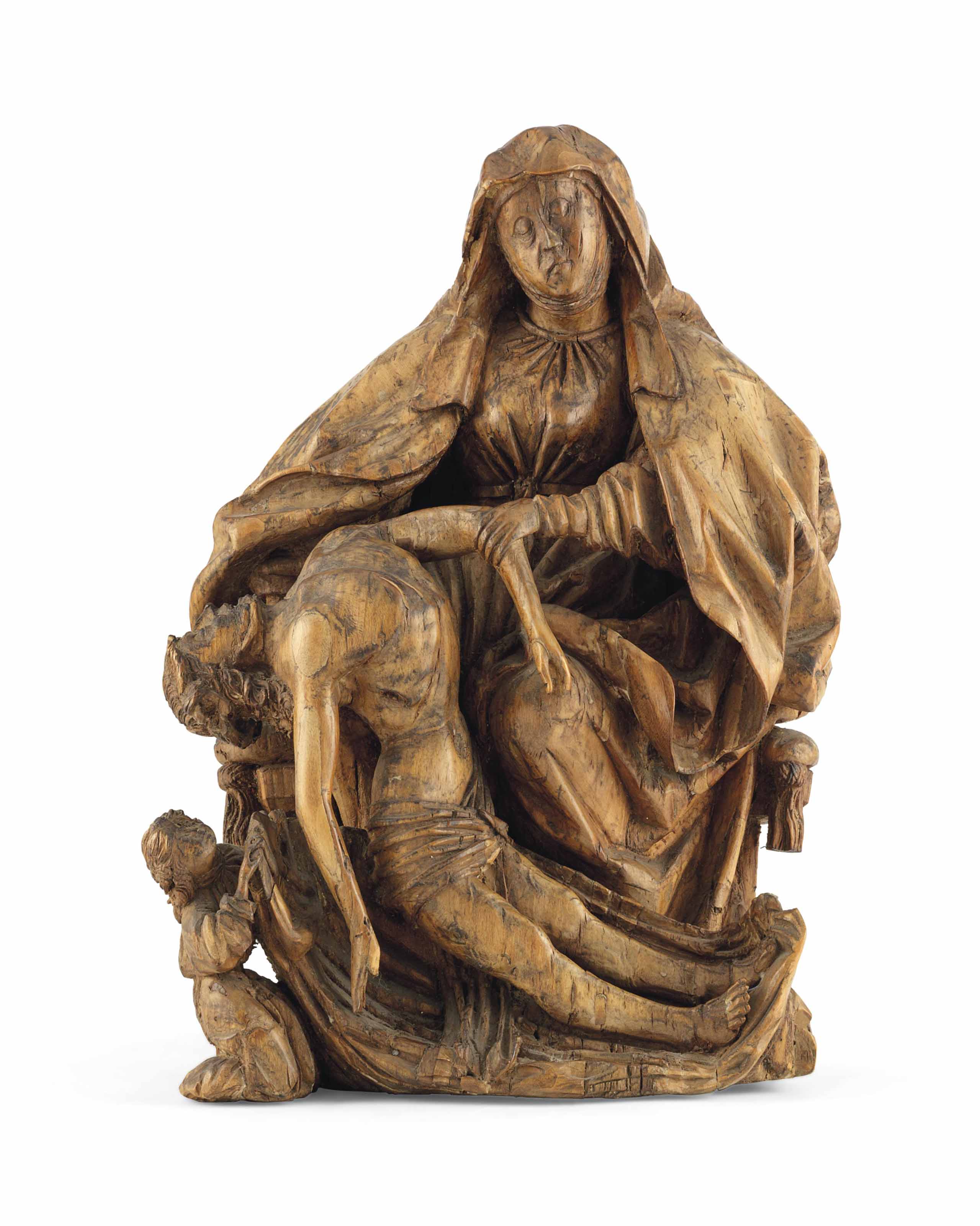 A WOOD GROUP OF THE PIETA