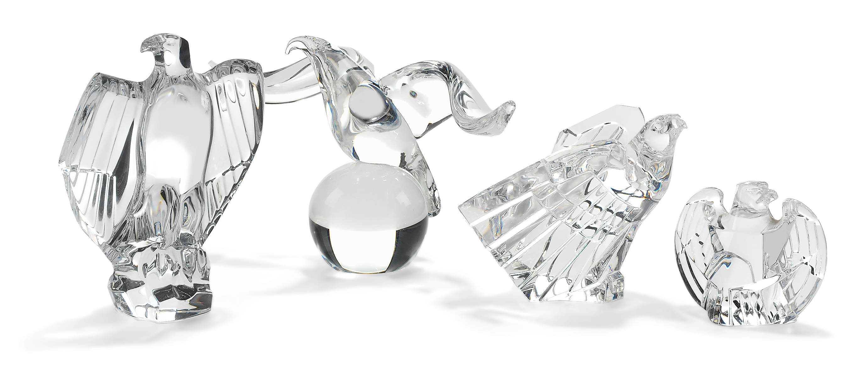 FOUR MODERN GLASS MODELS OF EAGLES, LATE 20TH CENTURY | Christie’s