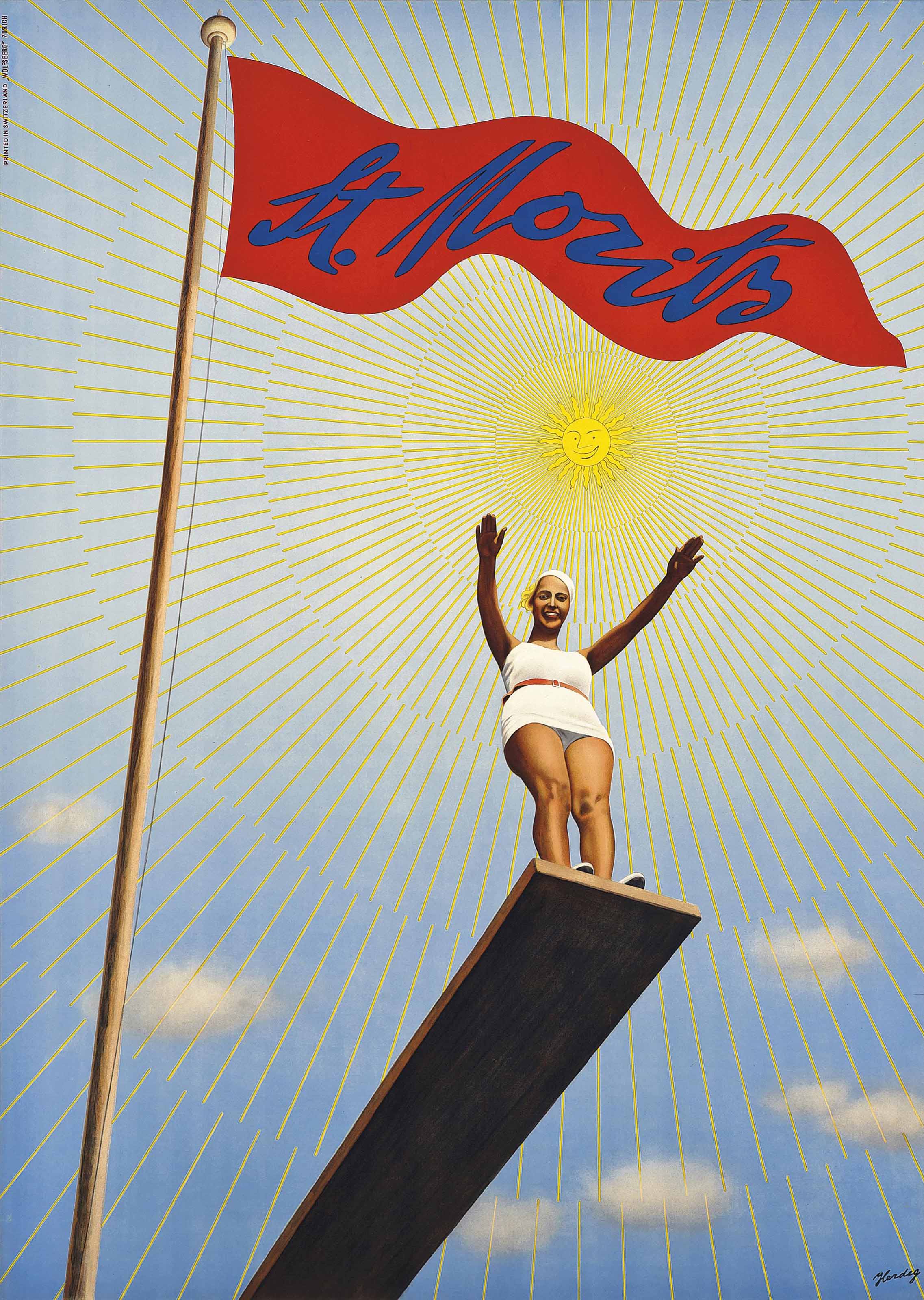 Hugo Laubi (1888-1959), II. OLYMPISCHE WINTERSPIELE, ST. MORITZ ...