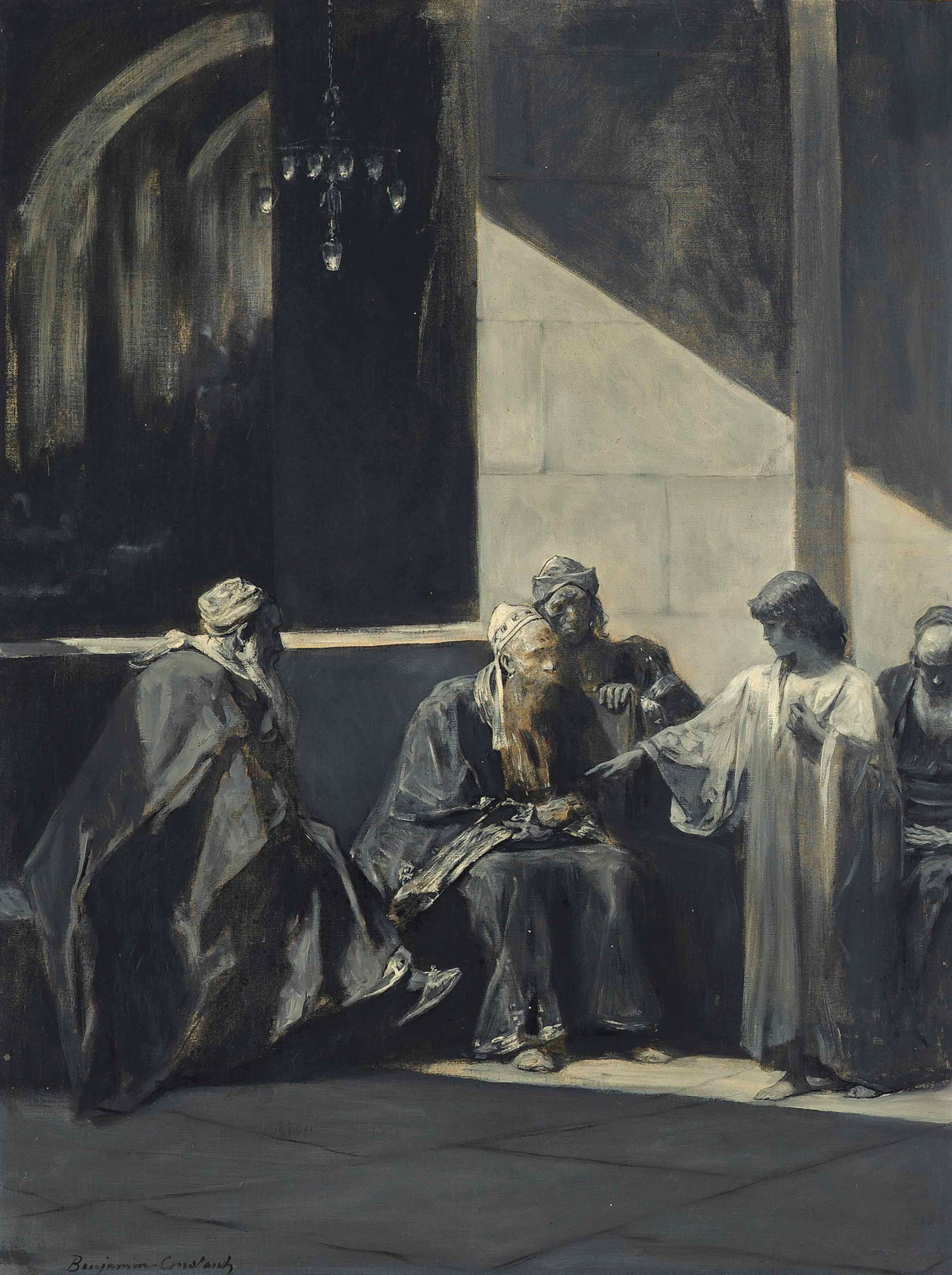 Jean Joseph Benjamin Constant (French, 1845-1902), Christ teaching in ...