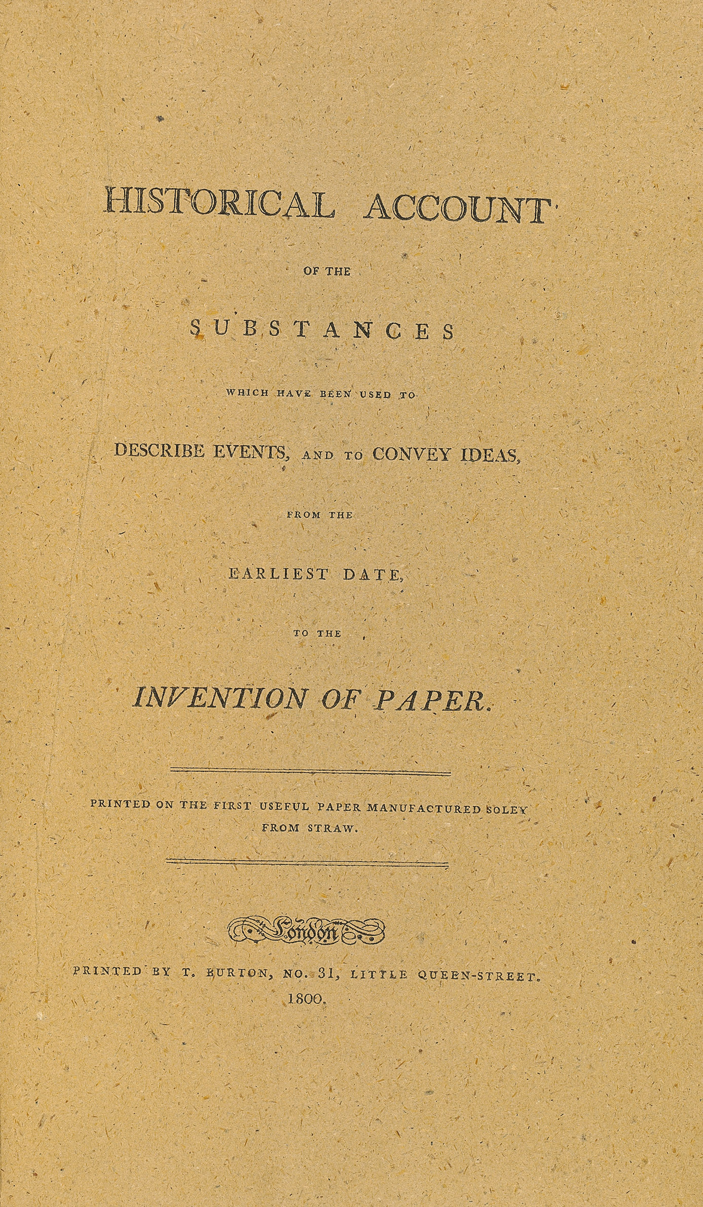 KOOPS, Matthias (fl. 1789-1805). Historical Account of the Substances ...