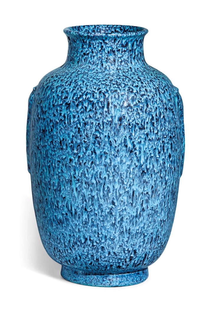 A ROBIN'S EGG-GLAZED LANTERN VASE, QIANLONG IMPRESSED SIX-CHARACTER ...