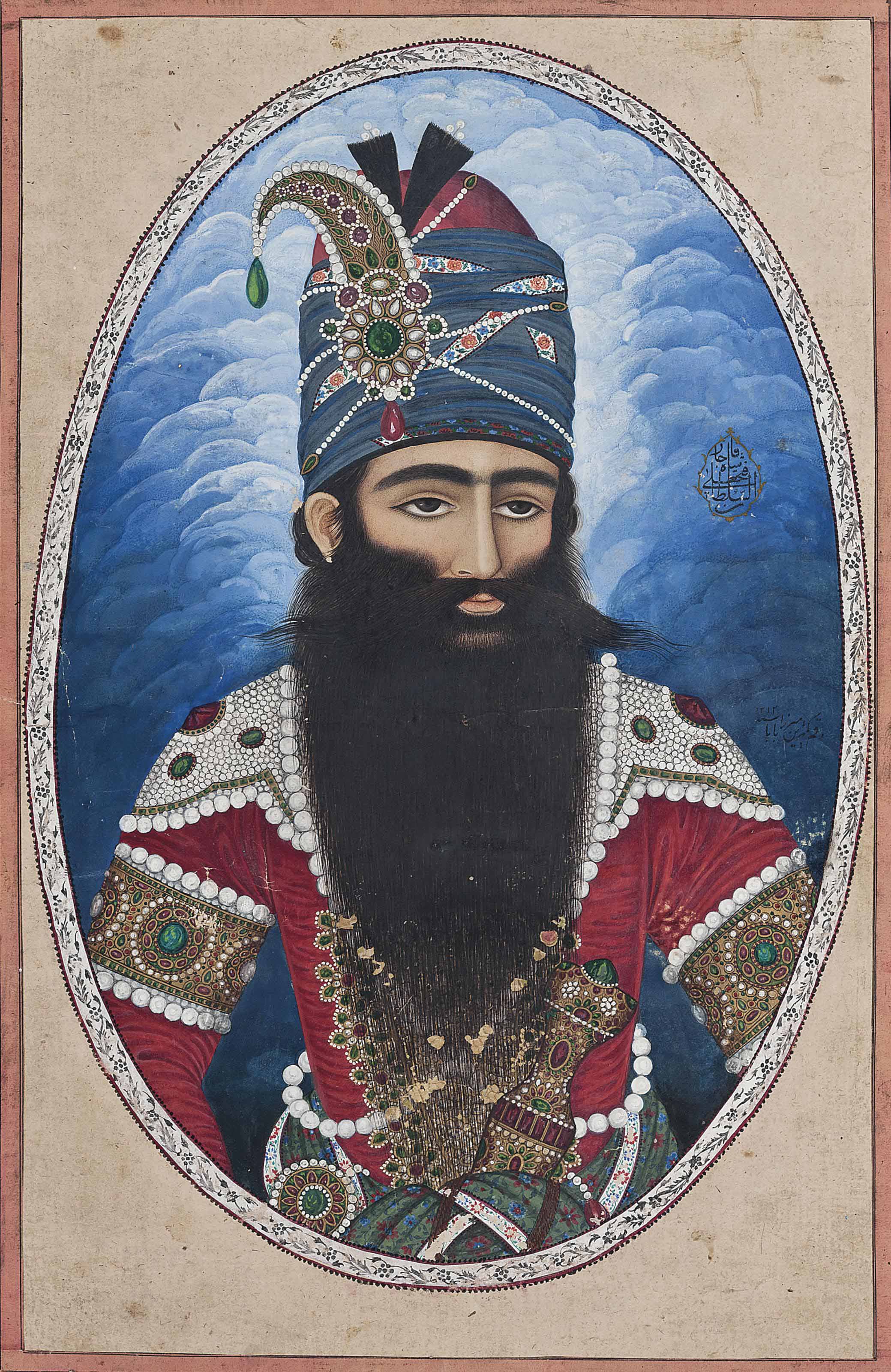 A PORTRAIT OF FATH' ALI SHAH QAJAR , AFTER MIRZA BABA, QAJAR IRAN, 19TH ...
