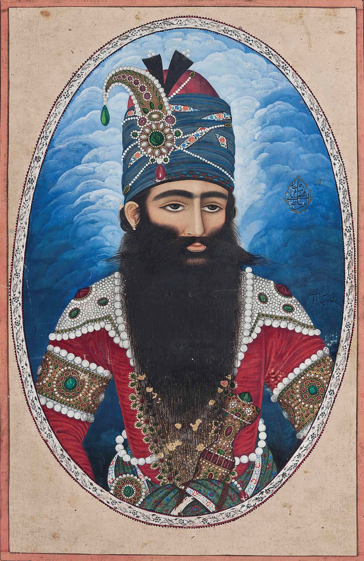 A PORTRAIT OF FATH' ALI SHAH QAJAR, AFTER MIRZA BABA, QAJAR IRAN, 19TH ...