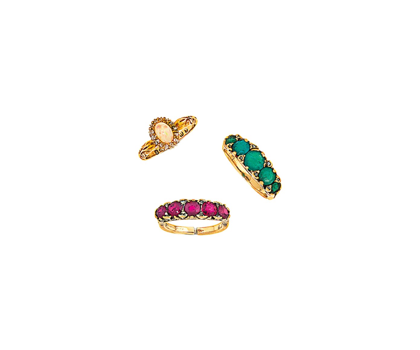 Three gem-set rings | Christie's