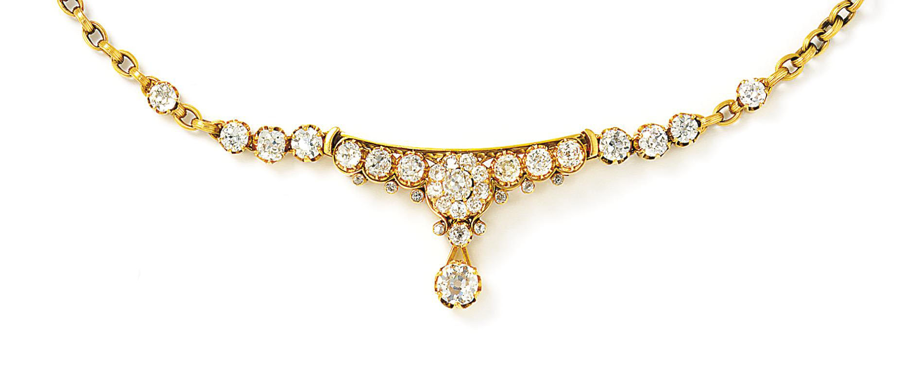A late 19th century imperial Russian gold, diamond necklace, by Mozorov