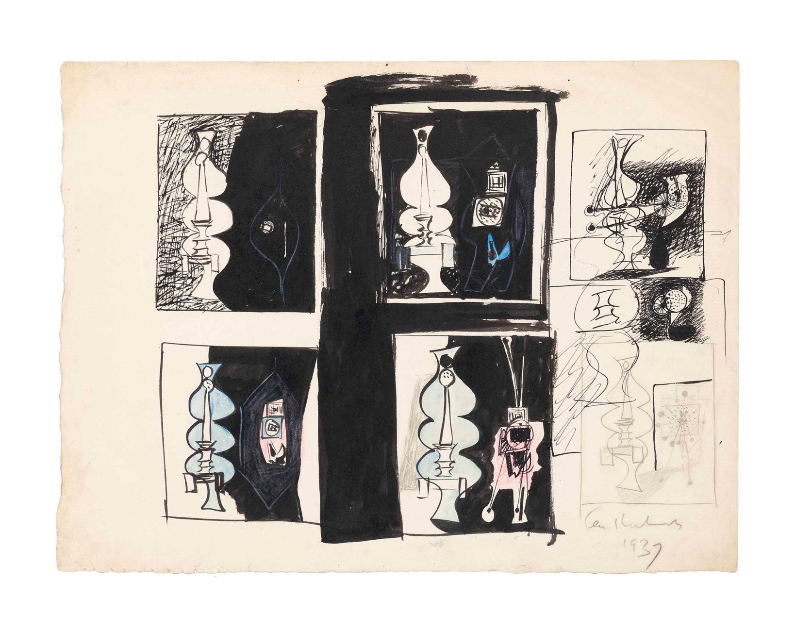 Ceri Richards (1903-1971), Study for Relief Construction for Two ...