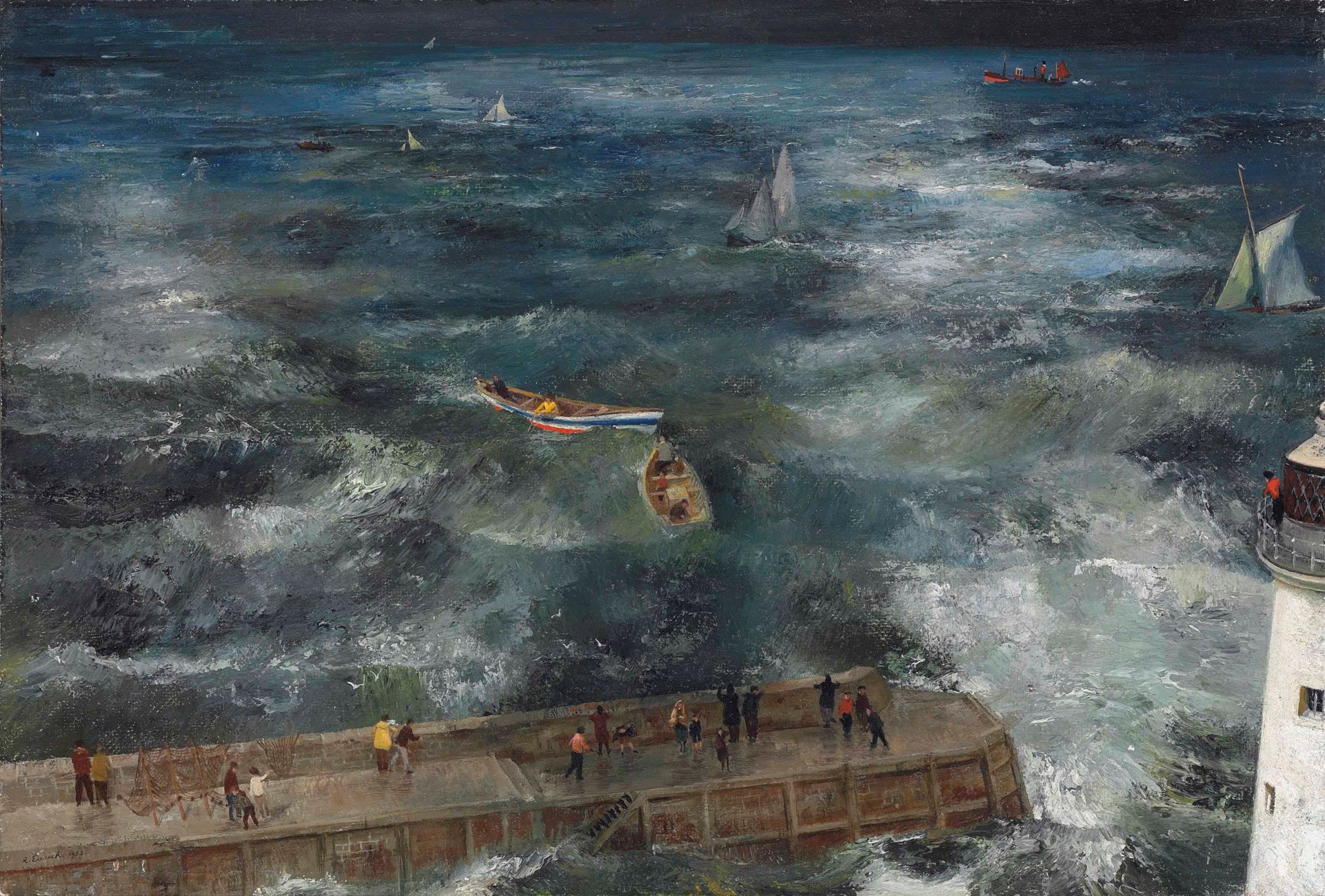 Richard Eurich, R.A. (1903-1992), Harbour entrance | Christie's