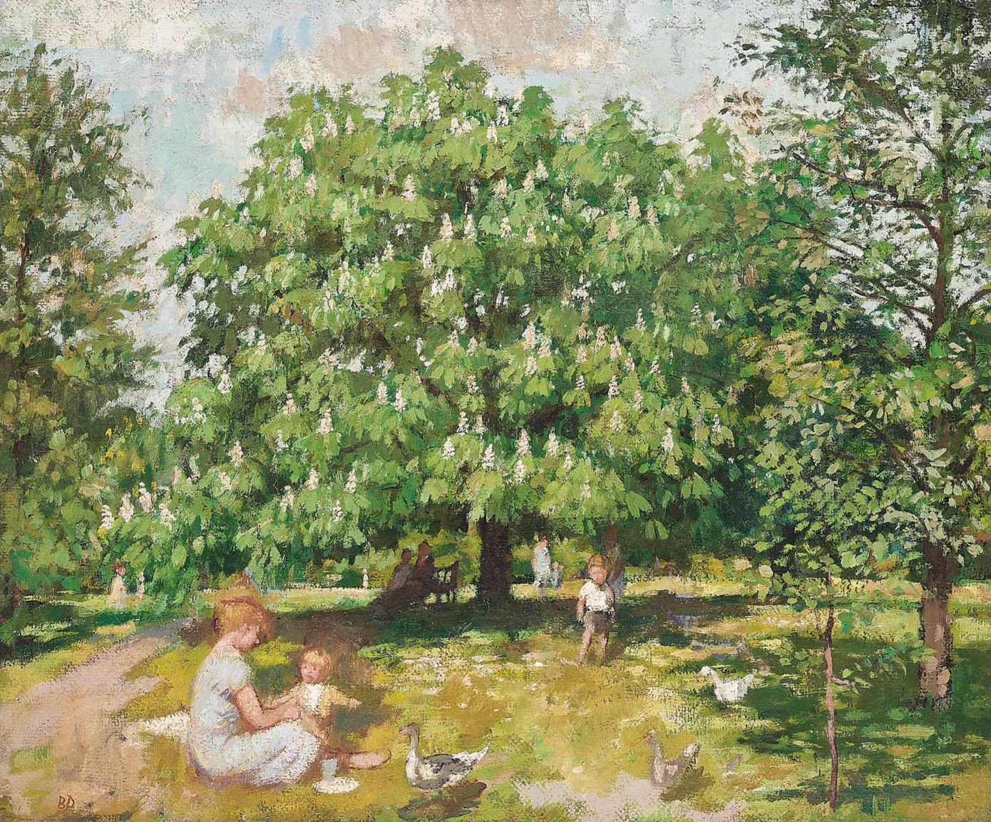 Bernard Dunstan, R.A. (b. 1920), Picnic at Kew Gardens | Christie's