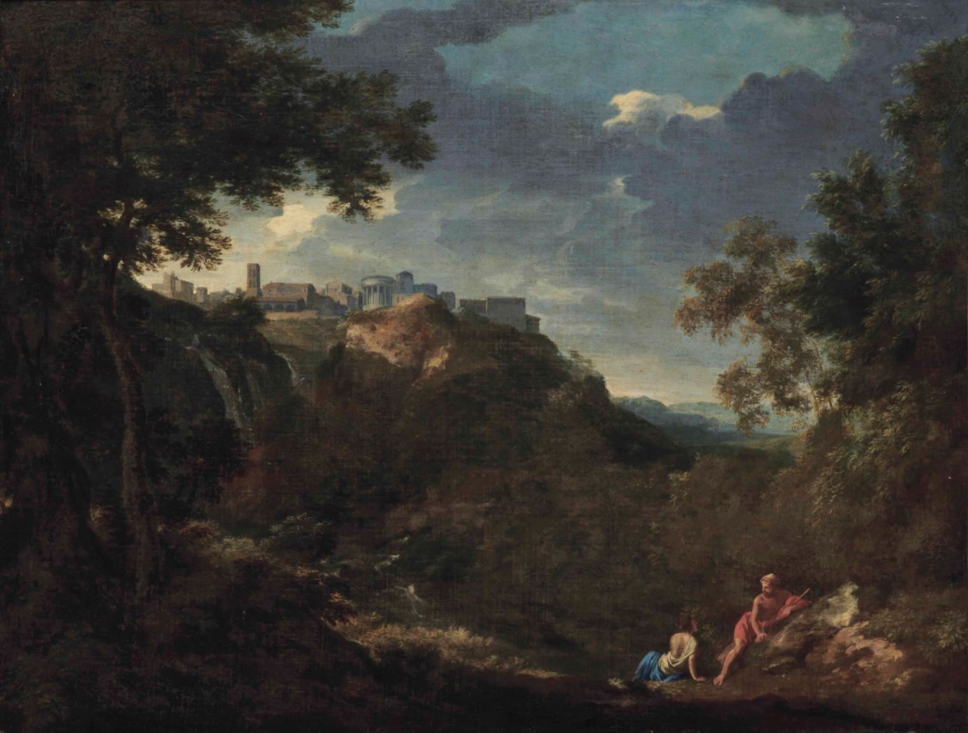 Gaspard Dughet, called Gaspard Poussin (Rome 1615-1675), A view of ...
