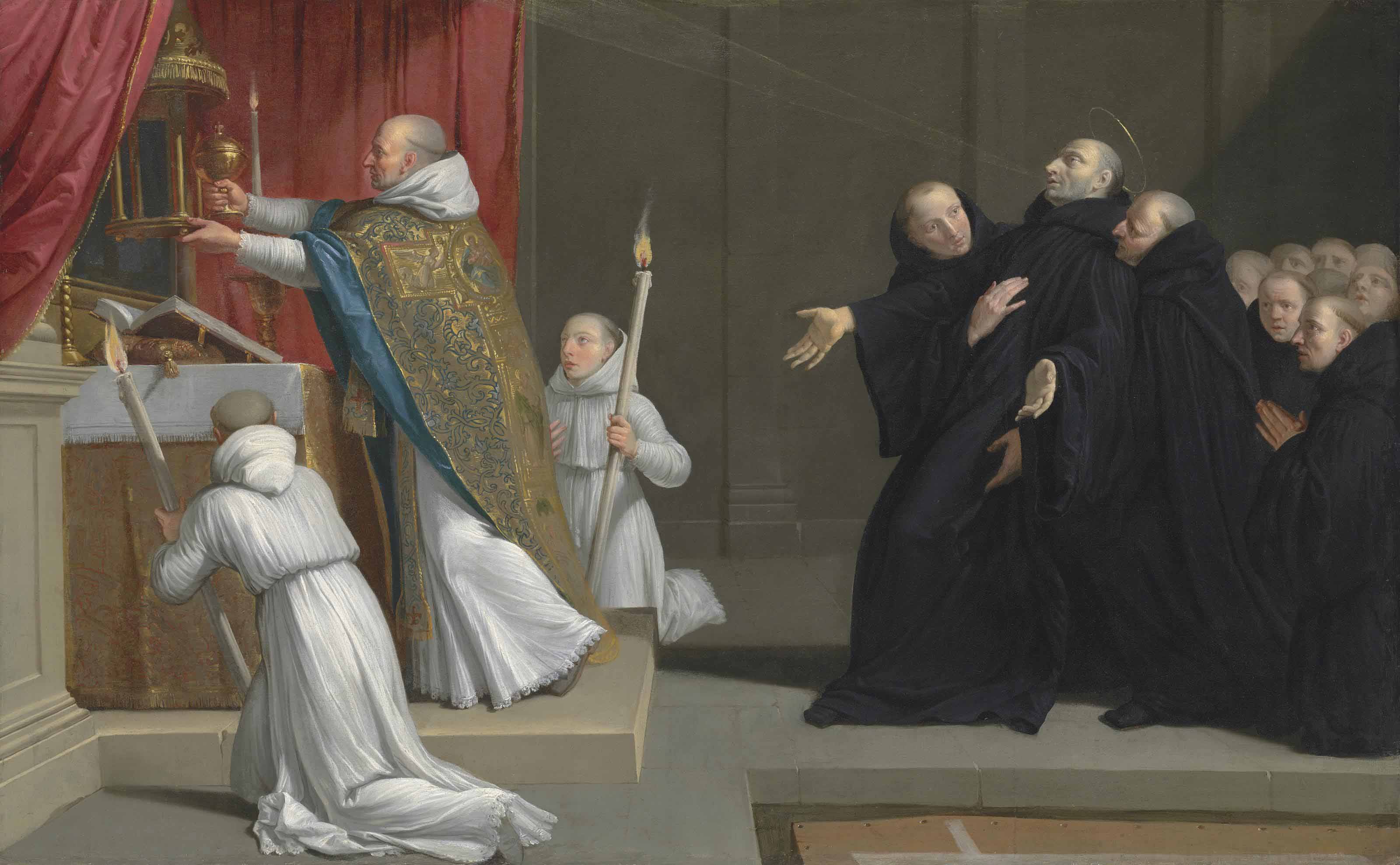 Studio of Philippe de Champaigne (Brussels 1602-1674 Paris) , The Mass or Death of Saint Benoit ...