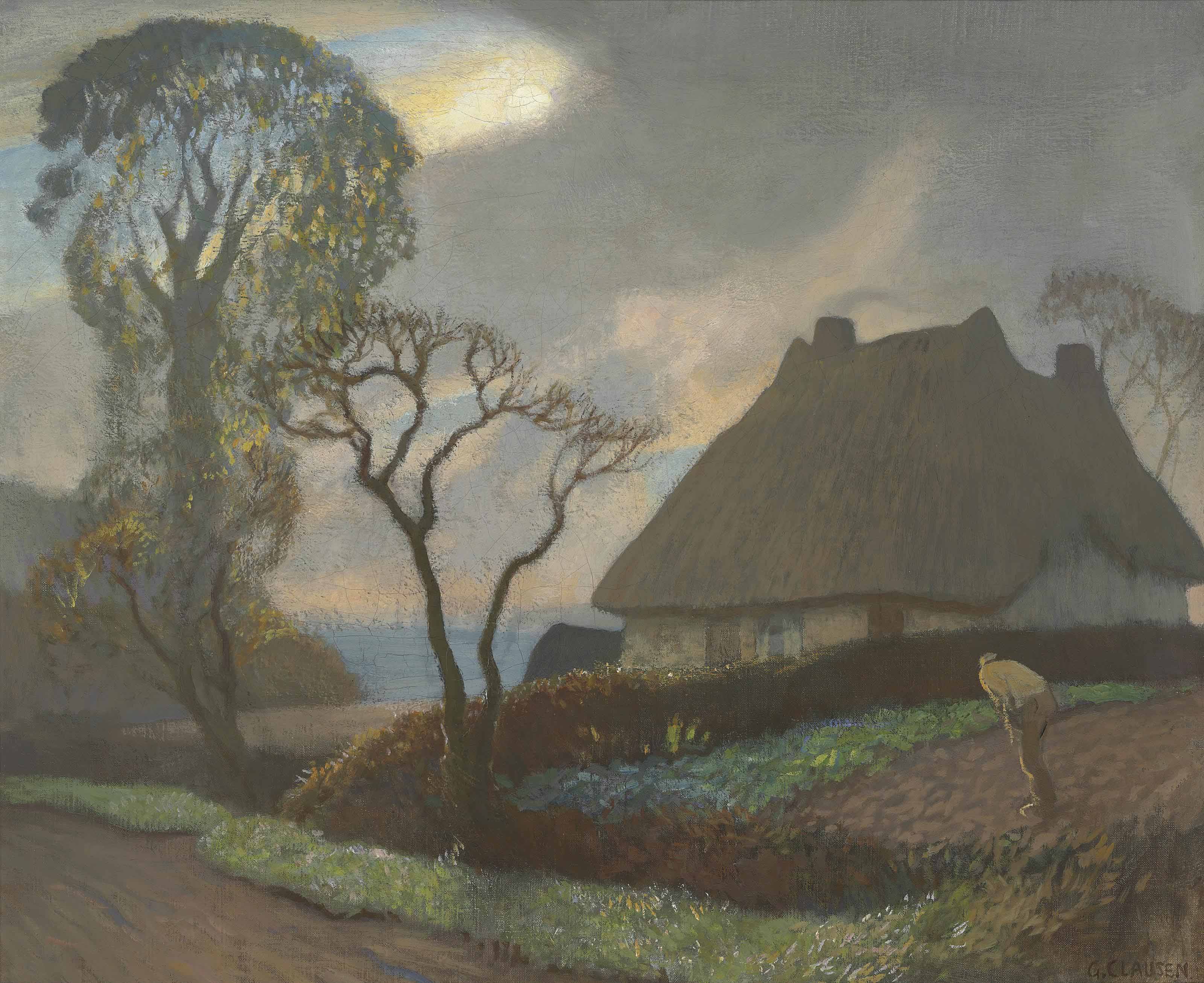 Sir George Clausen, R.A., R.W.S. (1852-1944) , Old Essex in November ...