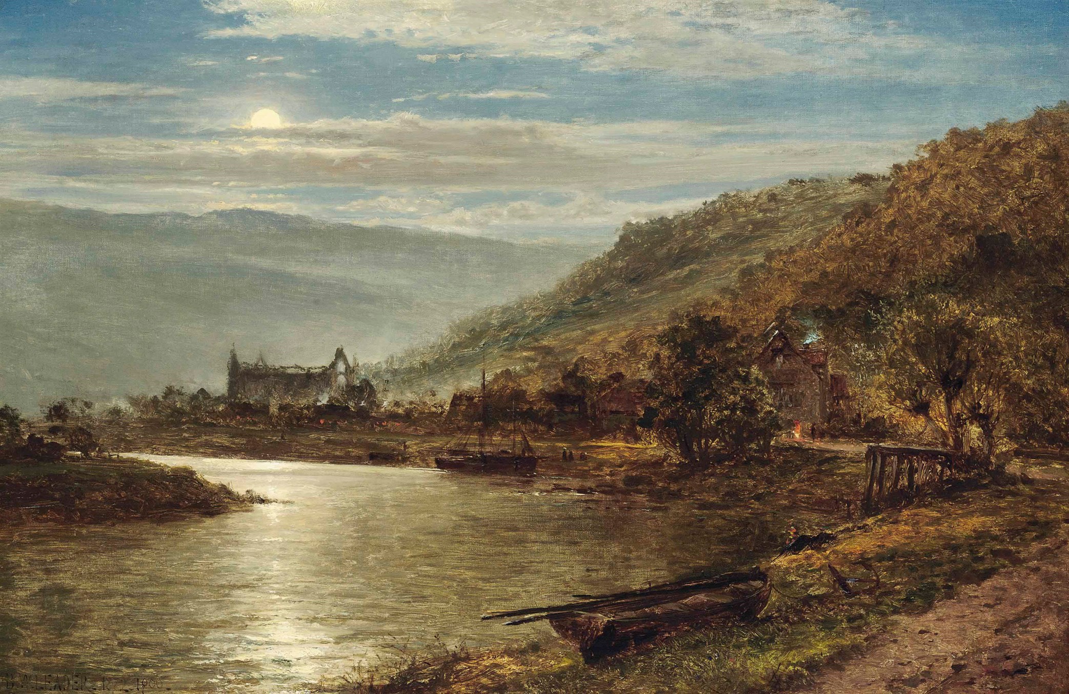 Benjamin Williams Leader, R.A. (1831-1923), Tintern Abbey by moonlight ...