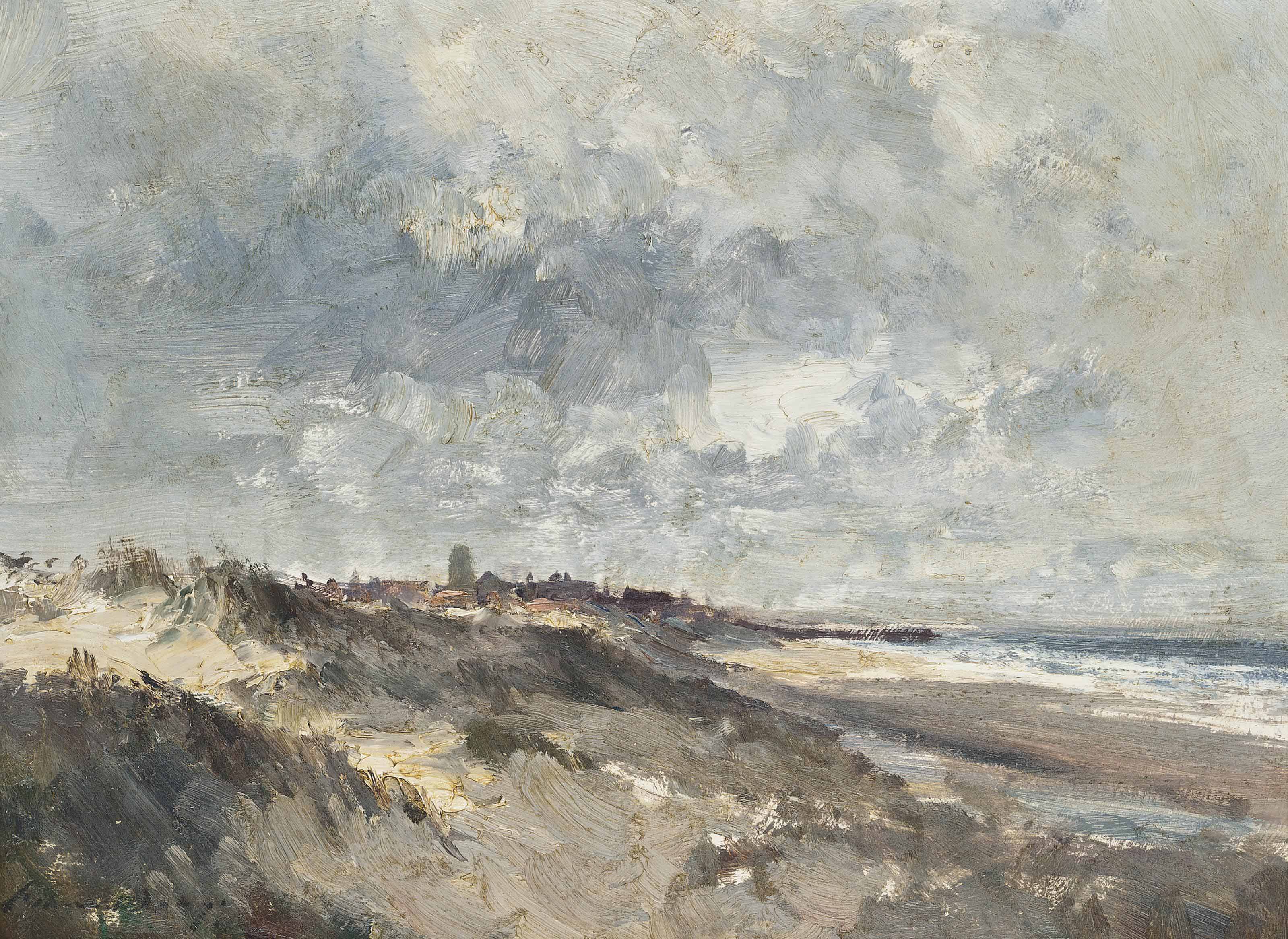 Edward Seago, R.W.S., R.B.A. (1910-1974) , Village on the coast ...