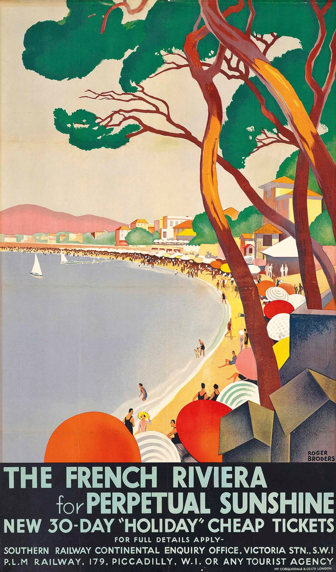 Roger Broders (1883-1953), THE FRENCH RIVIERA FOR PERPETUAL SUNSHINE ...