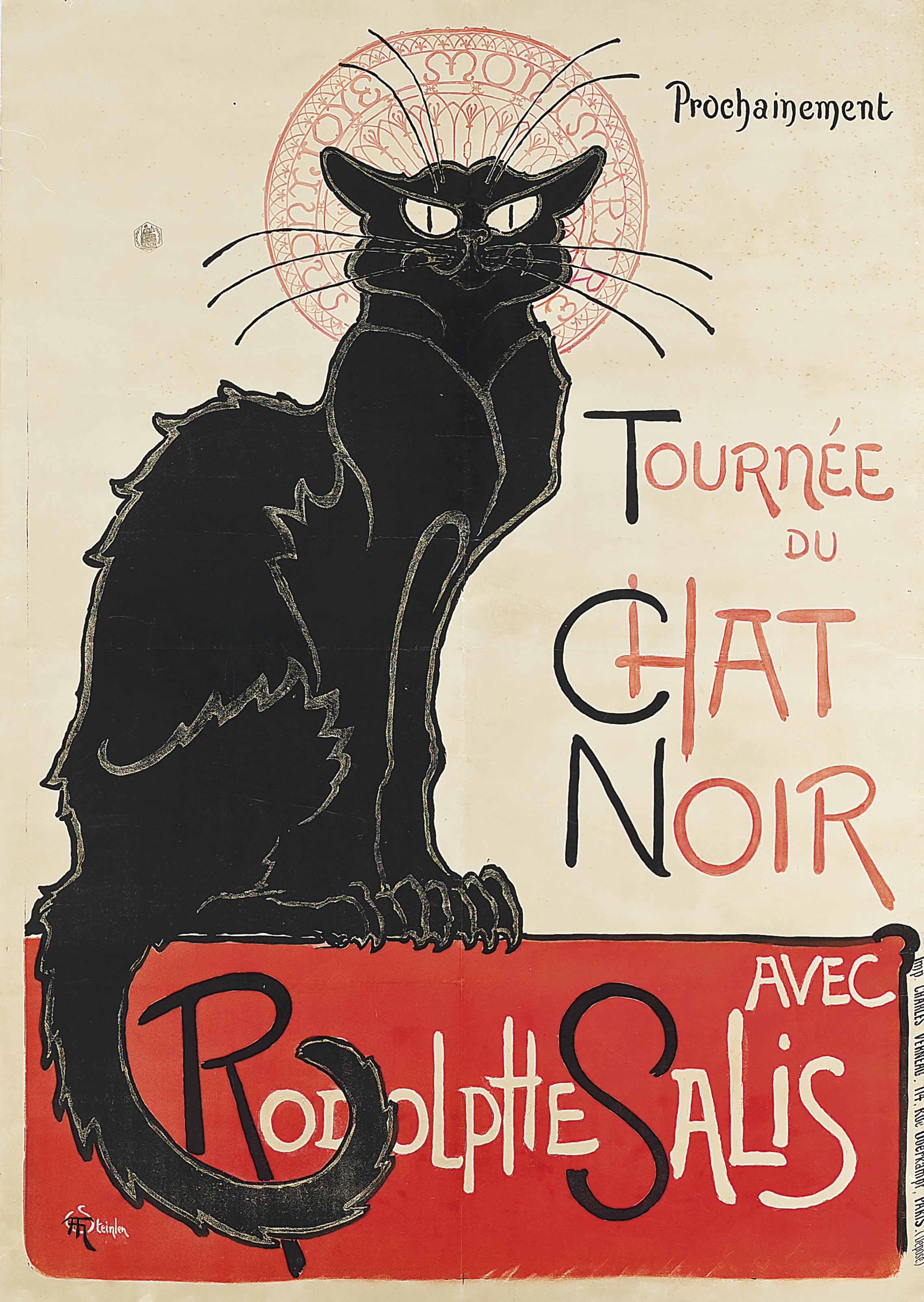 Théophile Alexandre Steinlen (1859-1923) , TOURNÉE DU CHAT NOIR ...