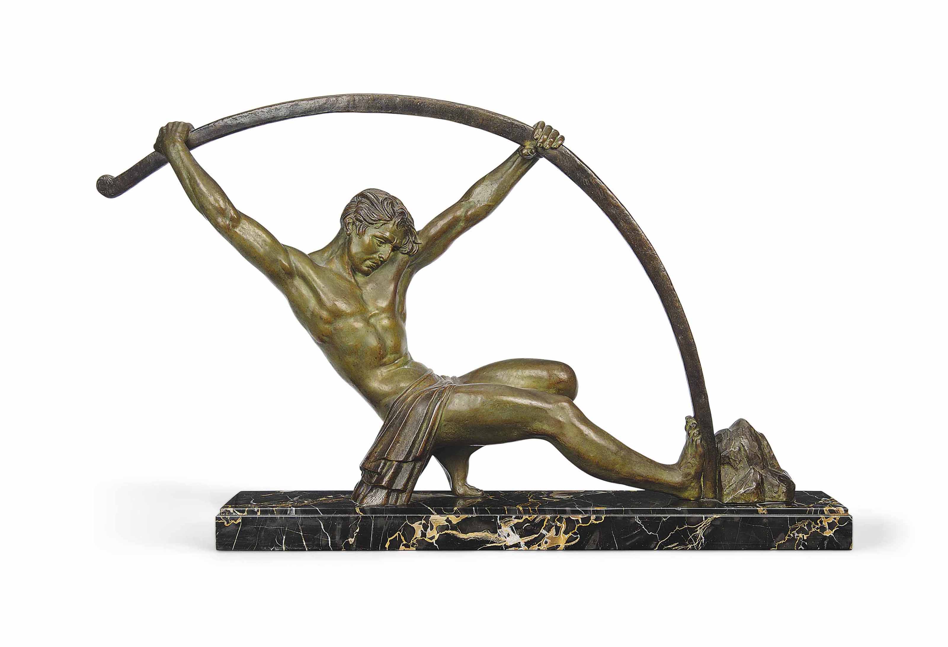 A DEMETRE CHIPARUS (1886-1947) ART DECO COLD-PAINTED SPELTER FIGURE ...