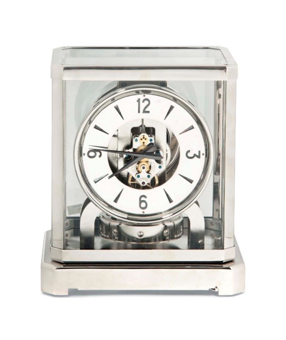 A SWISS RHODIUM-PLATED ATMOS CLOCK, JAEGER-LECOULTRE, SWITZERLAND, MID ...