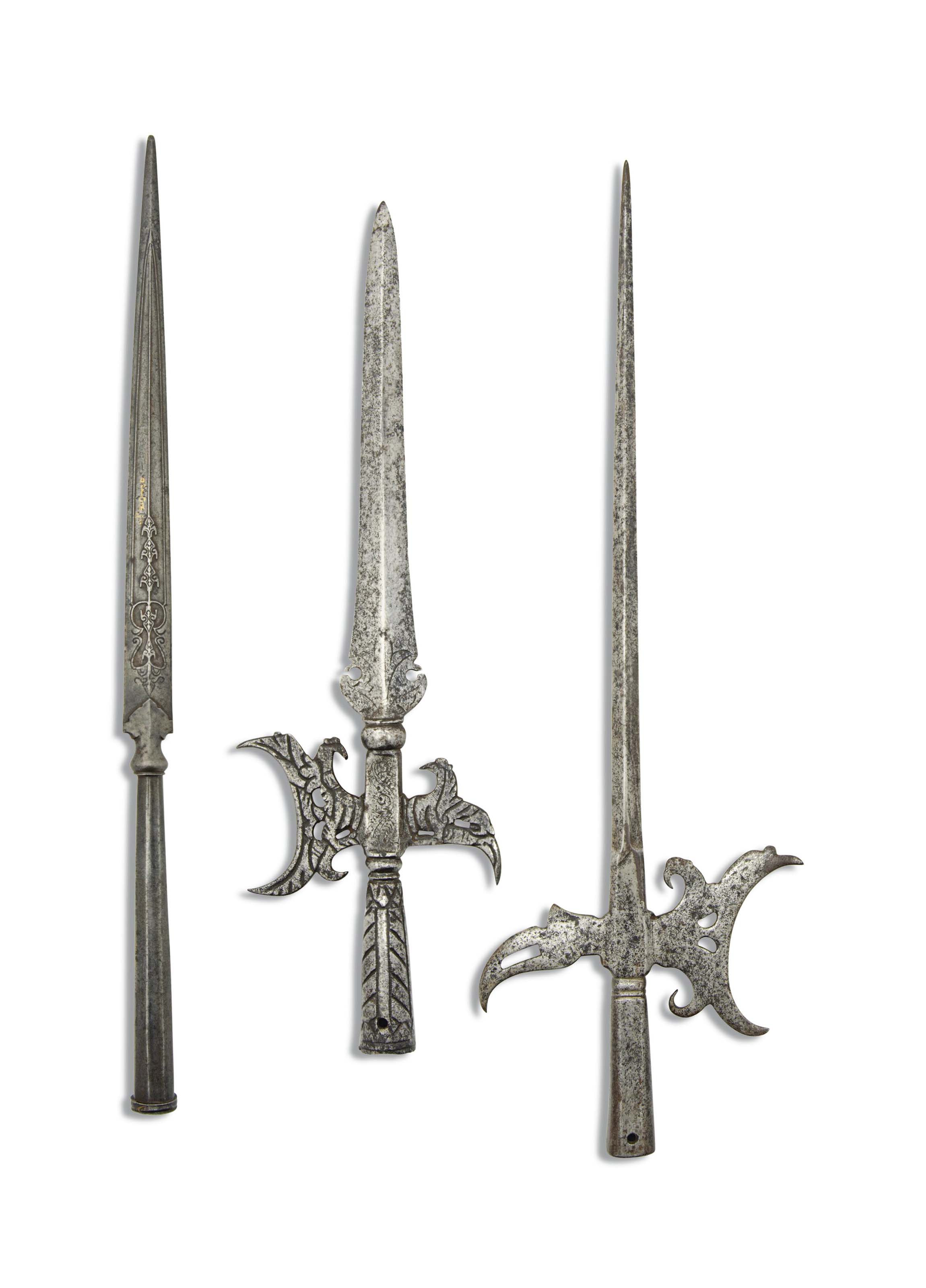 AN EASTERN EUROPEAN OR OTTOMAN STEEL SPEAR HEAD