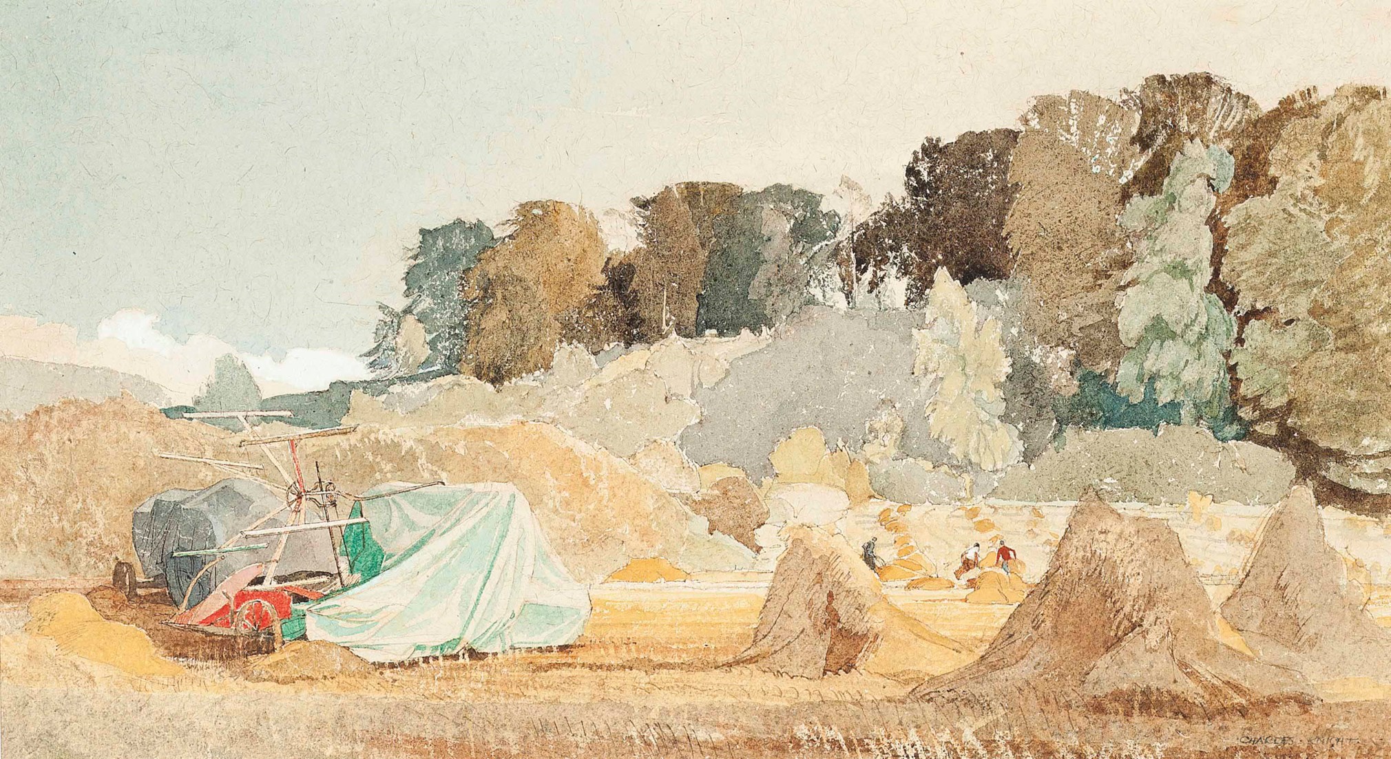 Charles Knight, R.W.S., R.O.I. (1901-1990), Harvest in Sussex | Christie's