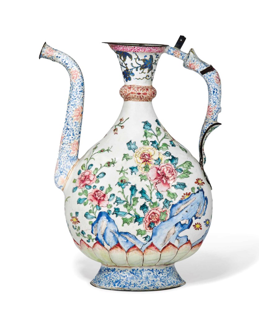 A CHINESE PAINTED ENAMEL 'PEAR-SHAPED' EWER, EARLY QIANLONG | Christie's