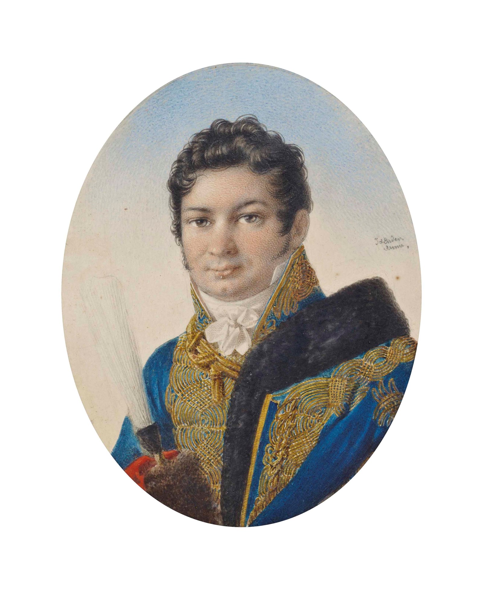 Rudolf von Alt (Austrian, 1812-1905), Portrait of an officer, possibly ...