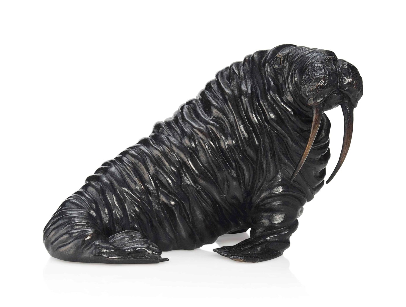 AN UNUSUAL FRENCH BRONZE MODEL OF A WALRUS, 21ST CENTURY, BY JOSE MARIA ...