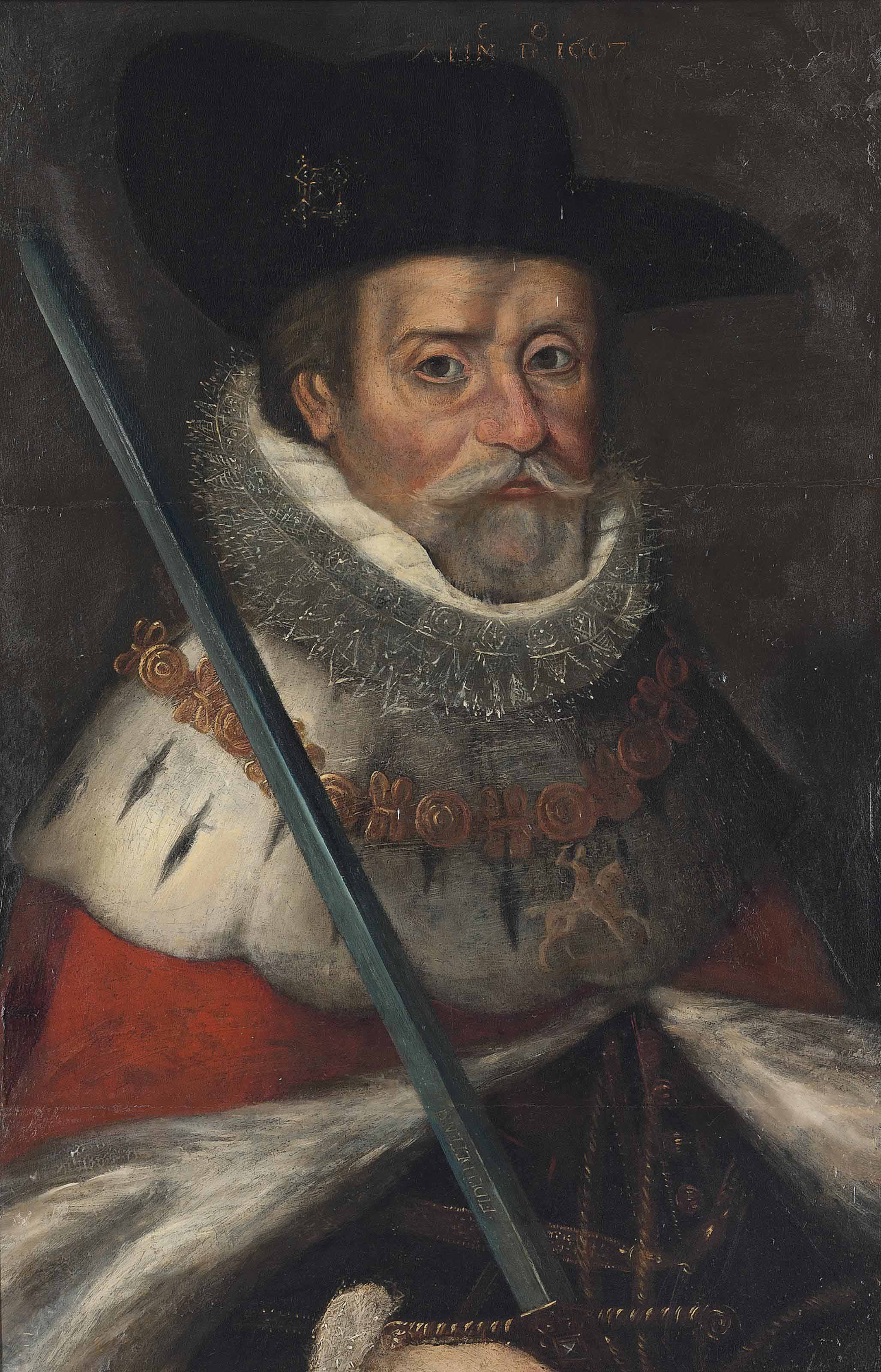English School, 17th Century , Portrait of King James I of England and ...