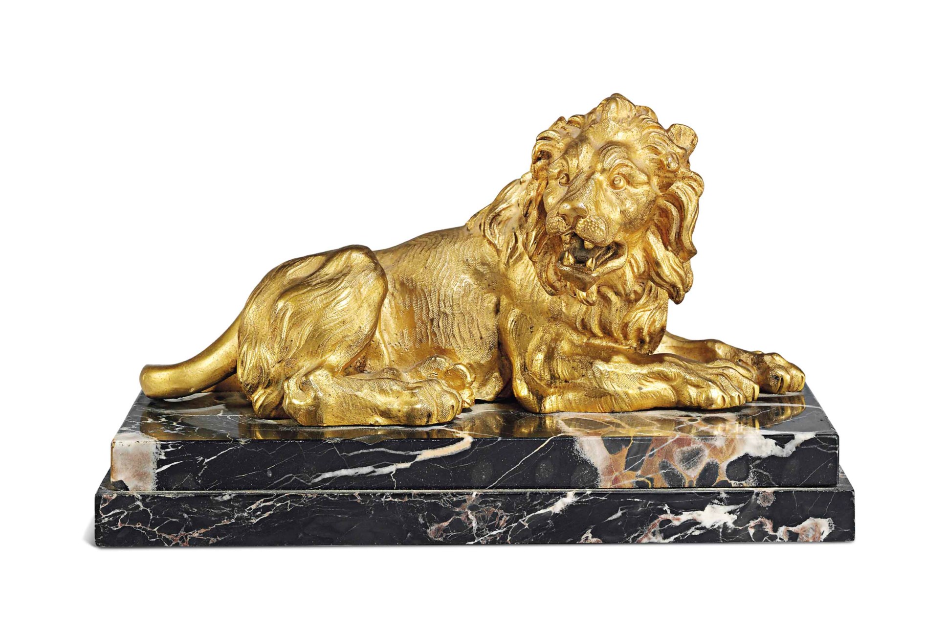 AN ITALIAN GILT-BRONZE MODEL OF A RECLINING LION, 19TH CENTURY | Christie's