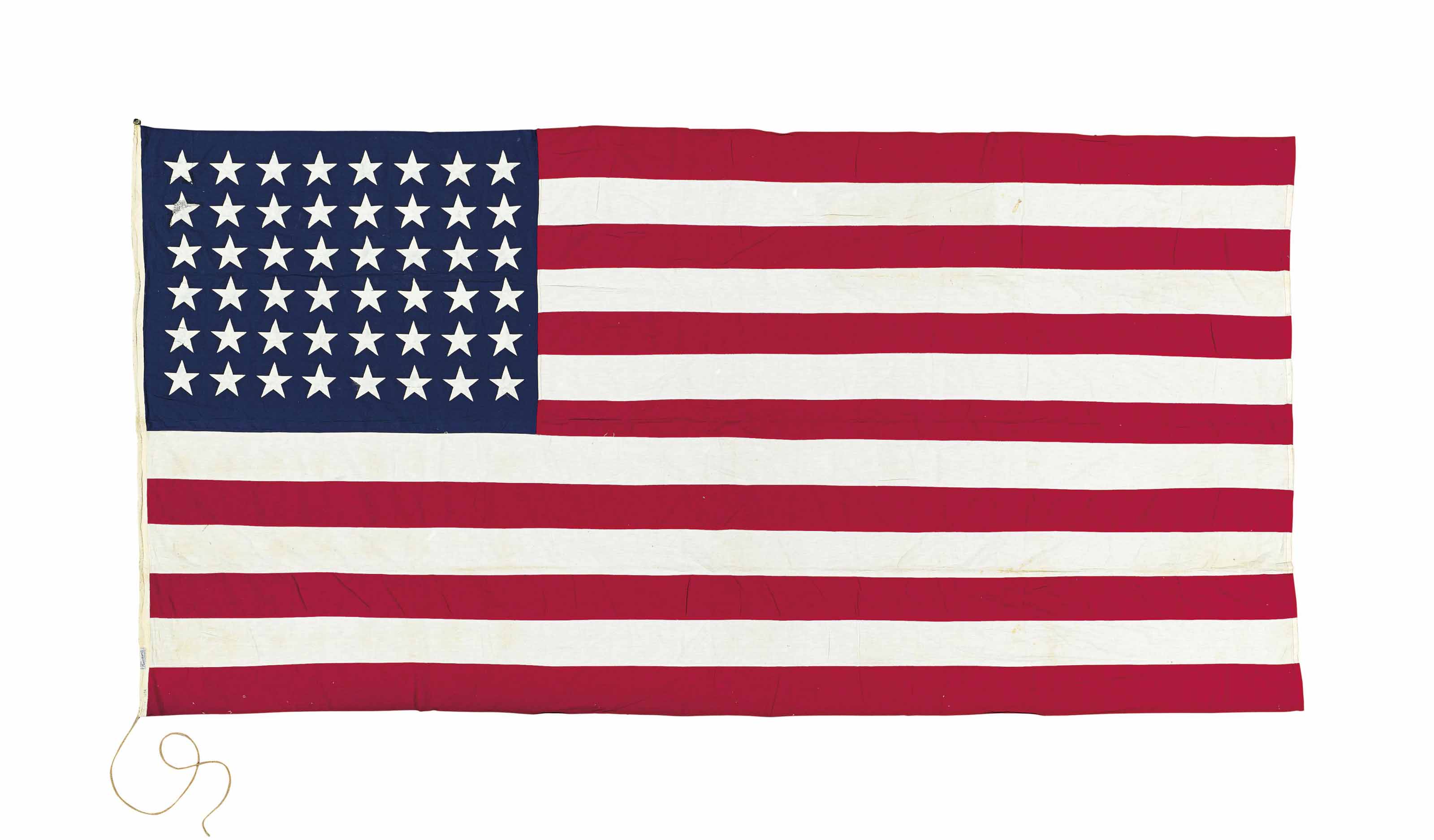 A VERY LARGE U.S. FLAG WITH FORTY-EIGHT STARS
