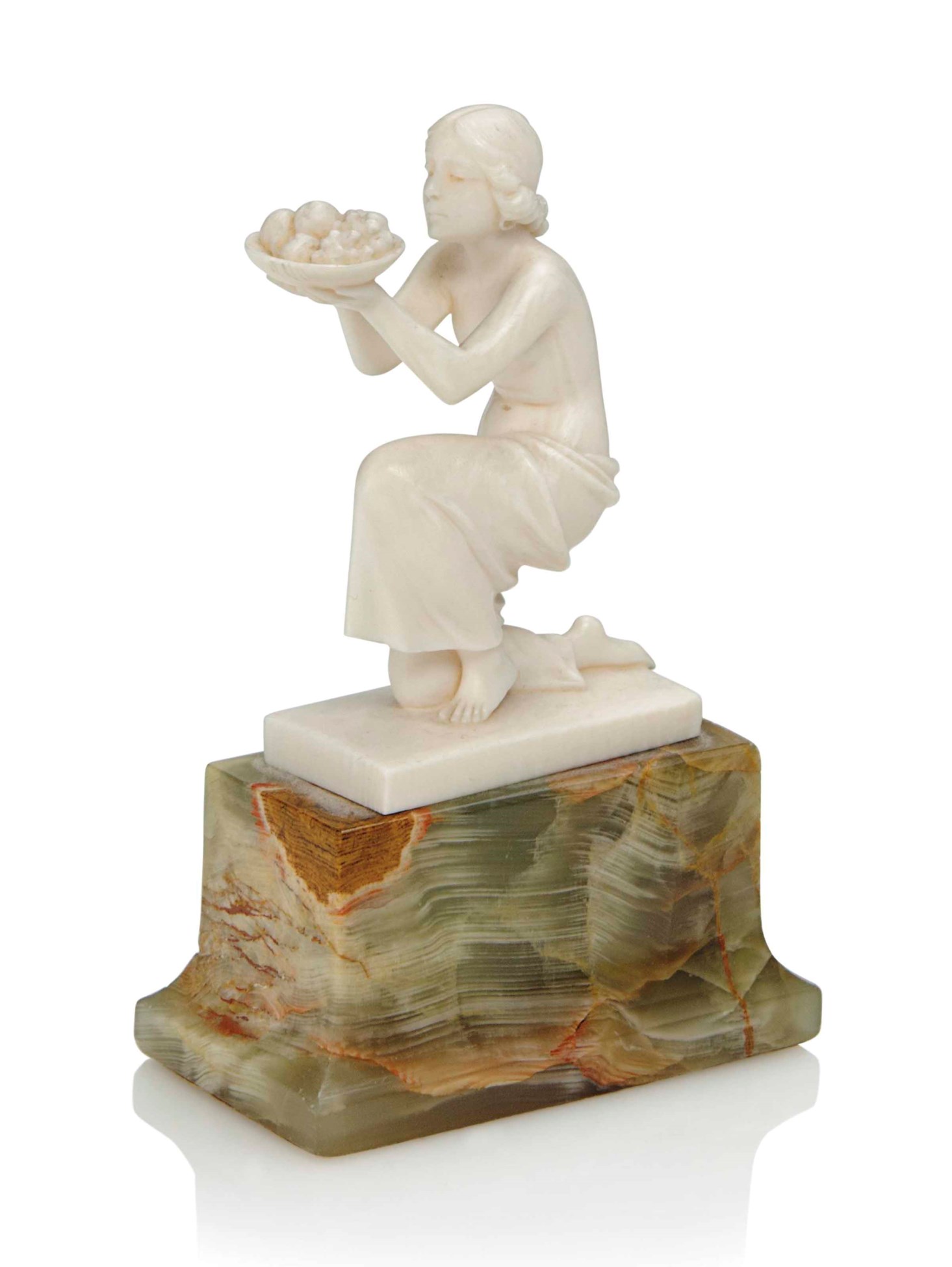 'THE OFFERING' A FERDINAND PREISS (1882-1943) MINIATURE IVORY FIGURE ...