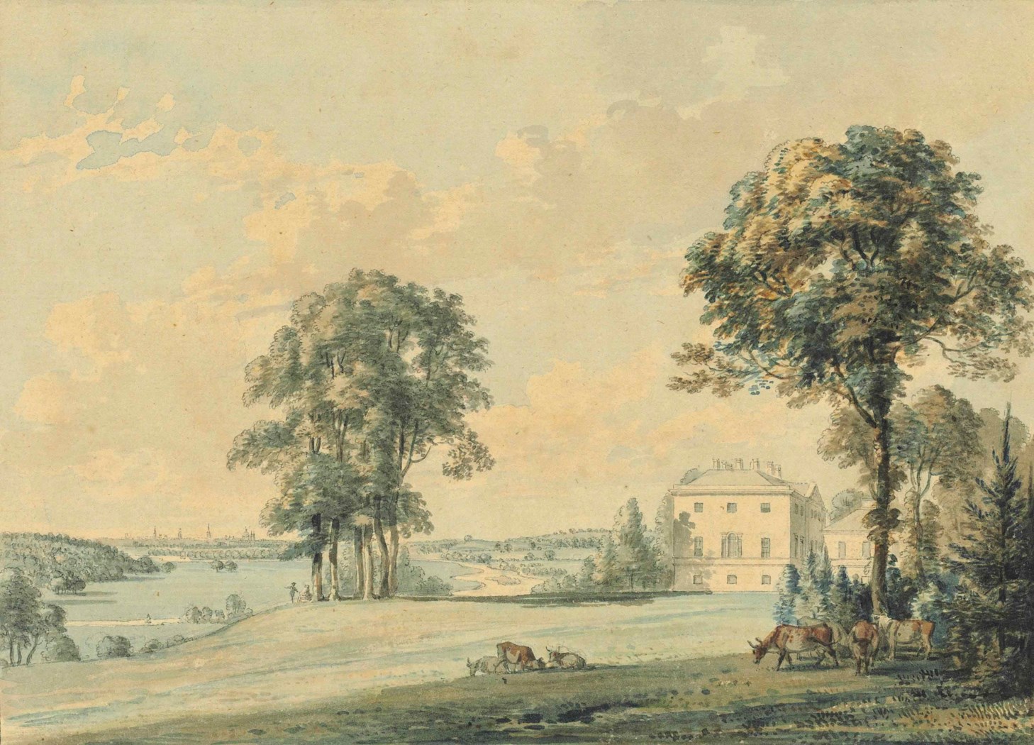 Paul Sandby, R.A. (Nottingham 1730-1809 London), View of Nuneham House ...