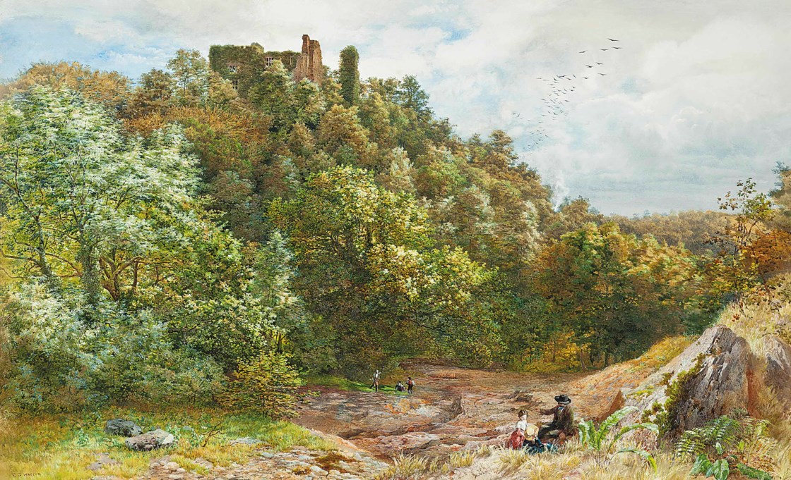 Edmund George Warren, R.I. (1834-1909), A picnic before the ruins of ...