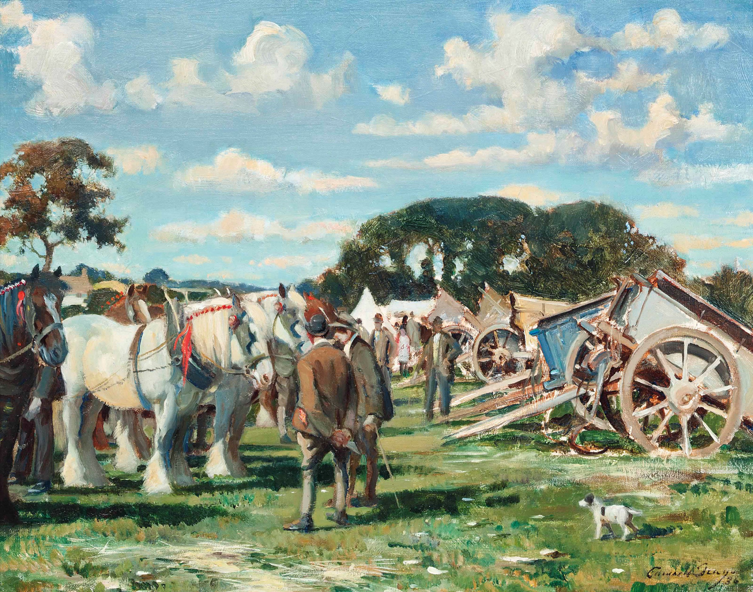 Edward Seago, R.W.S., R.B.A. (1910-1974), After the ploughing match ...