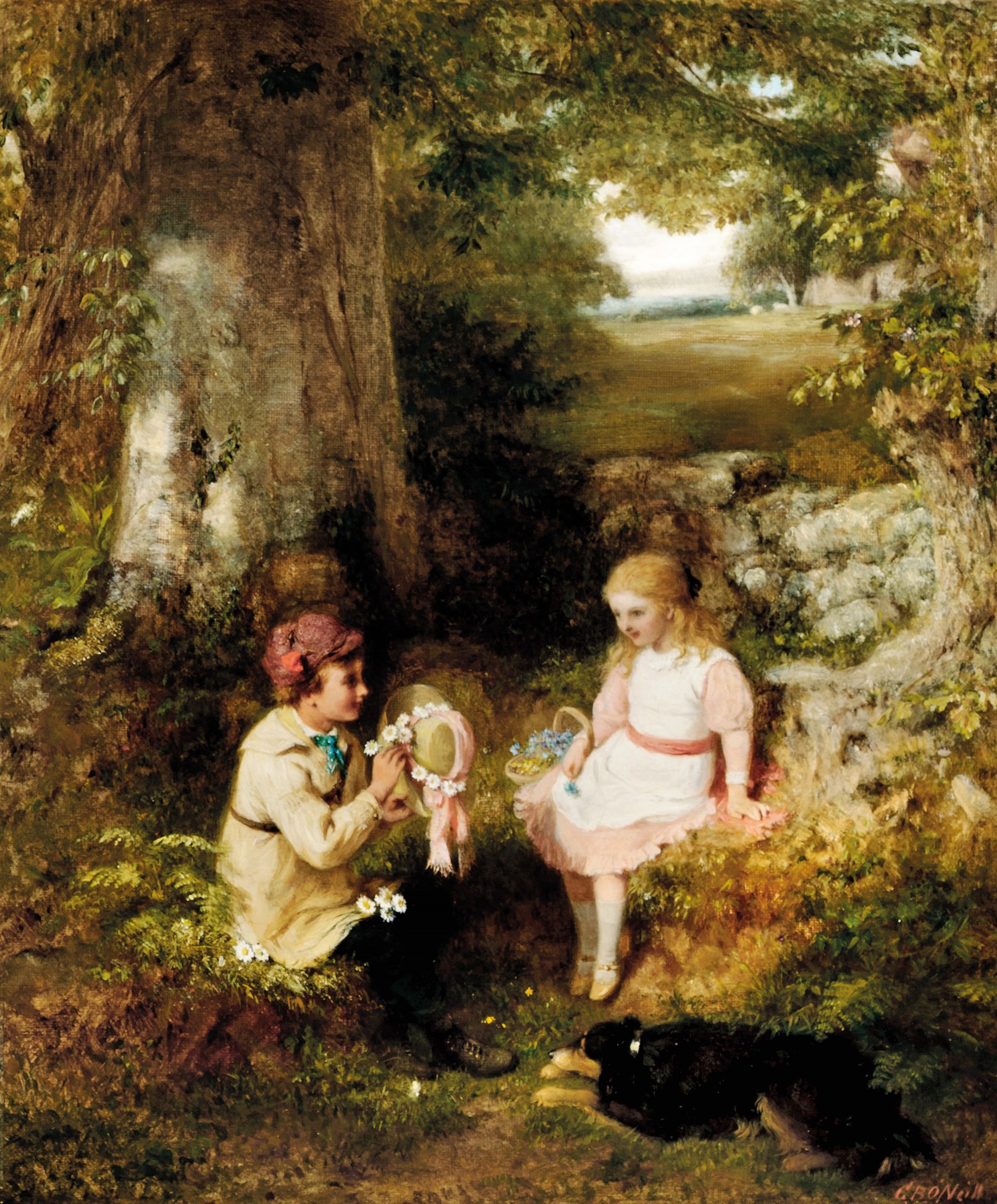 George Bernard O'Neill (1828-1917), The daisy chain | Christie's