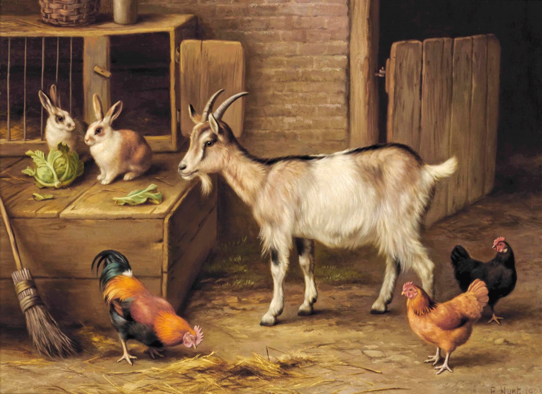 Edgar Hunt (1876-1955), Farmyard friends | Christie's