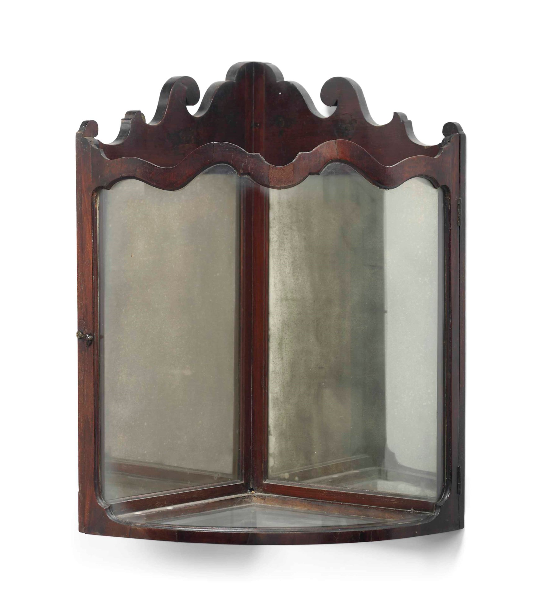 A GLAZED MAHOGANY HANGING CORNER-LANTERN, 19TH CENTURY | Christie's