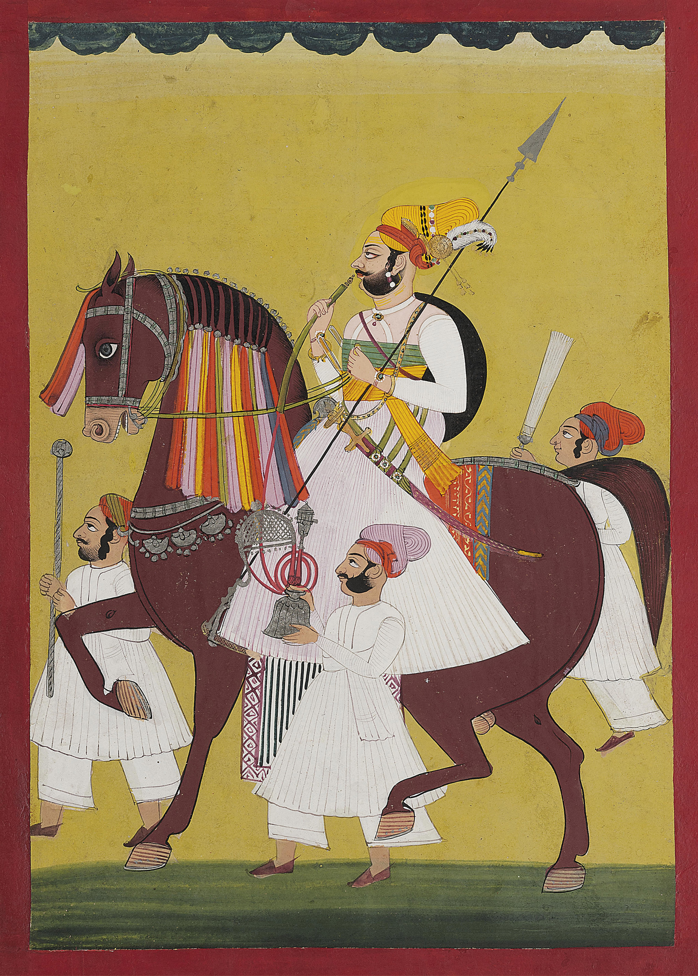 FOUR INDIAN MINIATURE PAINTINGS AND DRAWINGS, NORTH INDIA, LATE 18TH ...