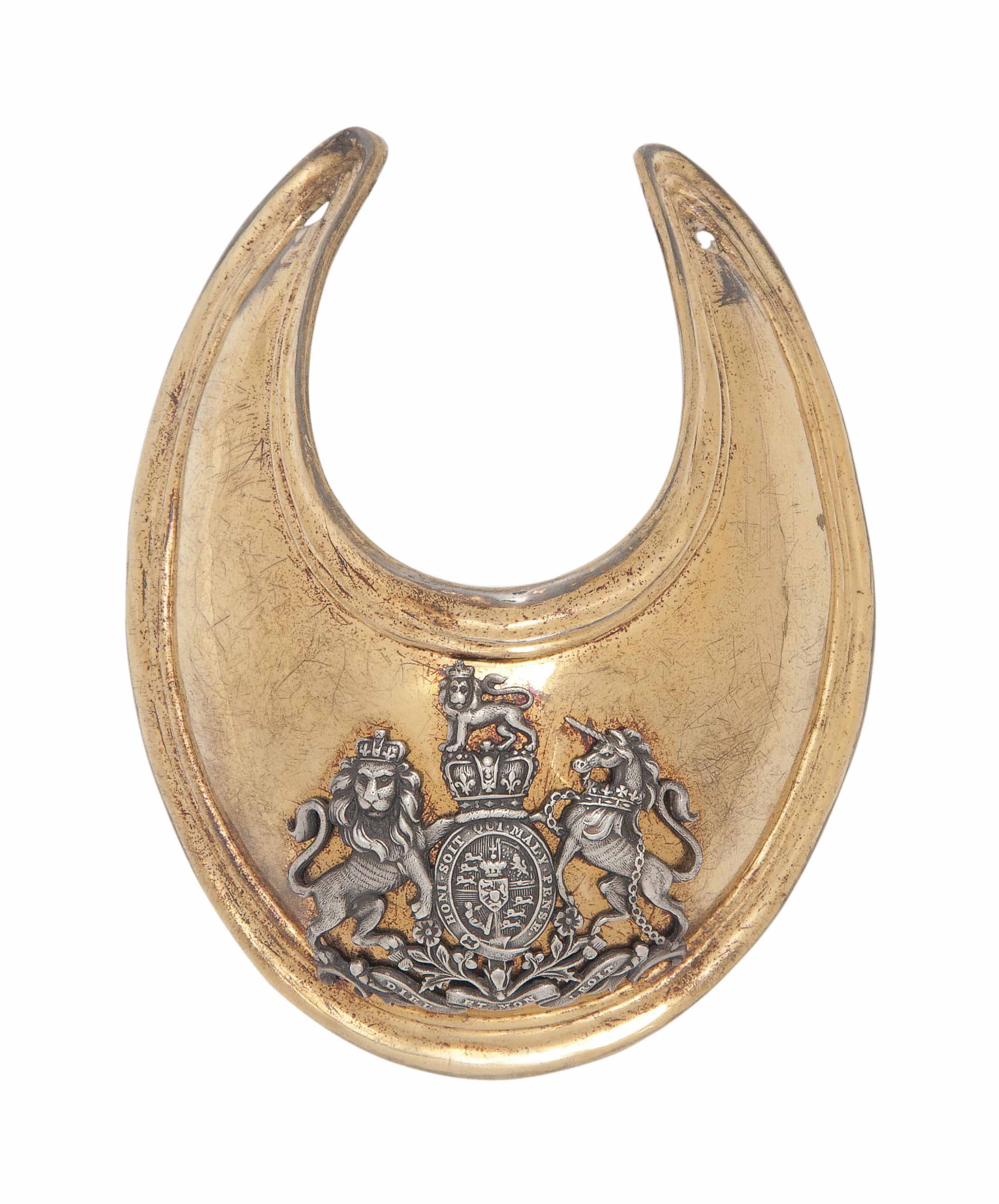 An Officer’s Gorget 1802-14 Militia or - auctions & price archive