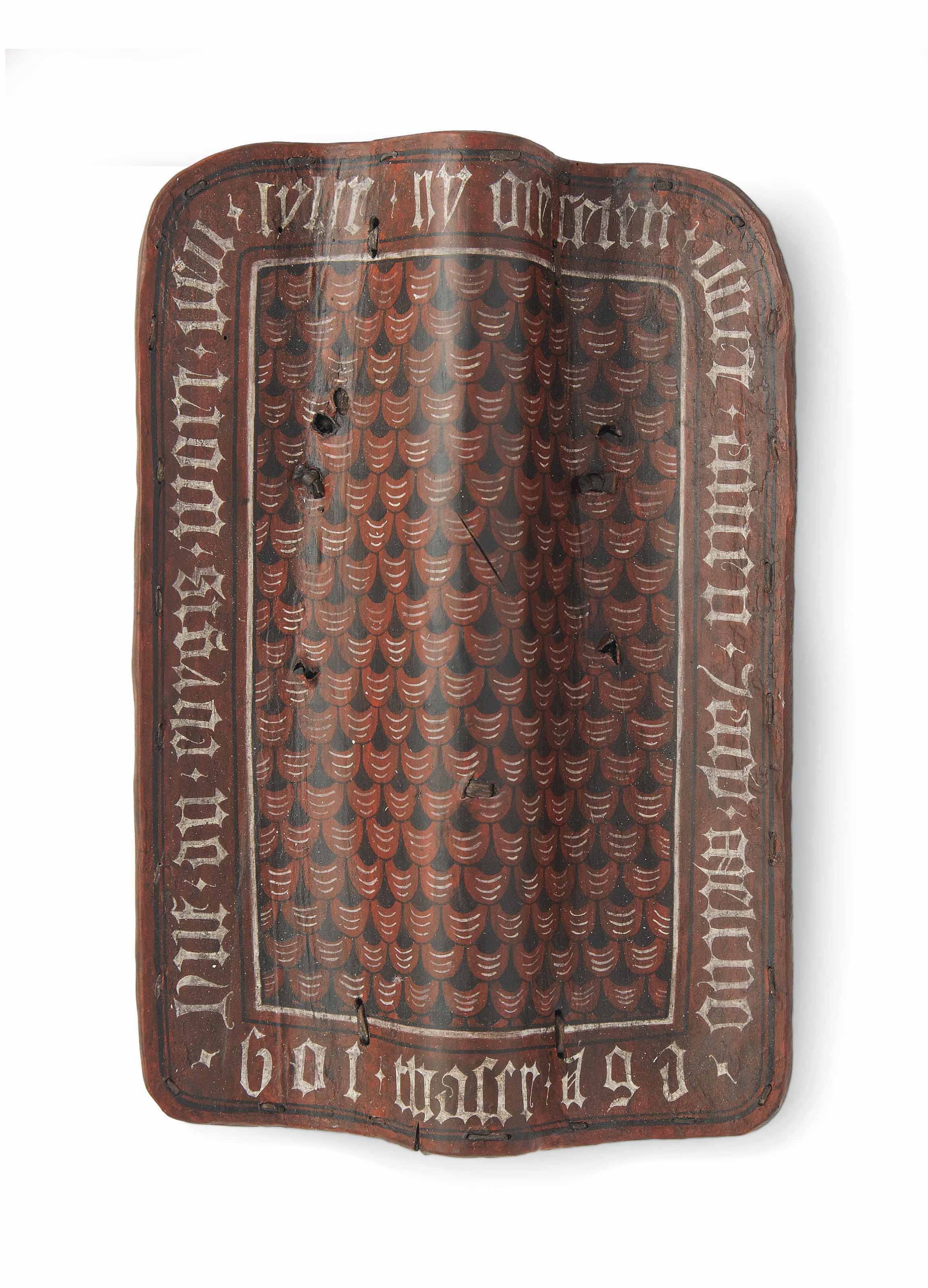 A RARE GERMAN PAINTED HAND-PAVISE - auctions & price archive