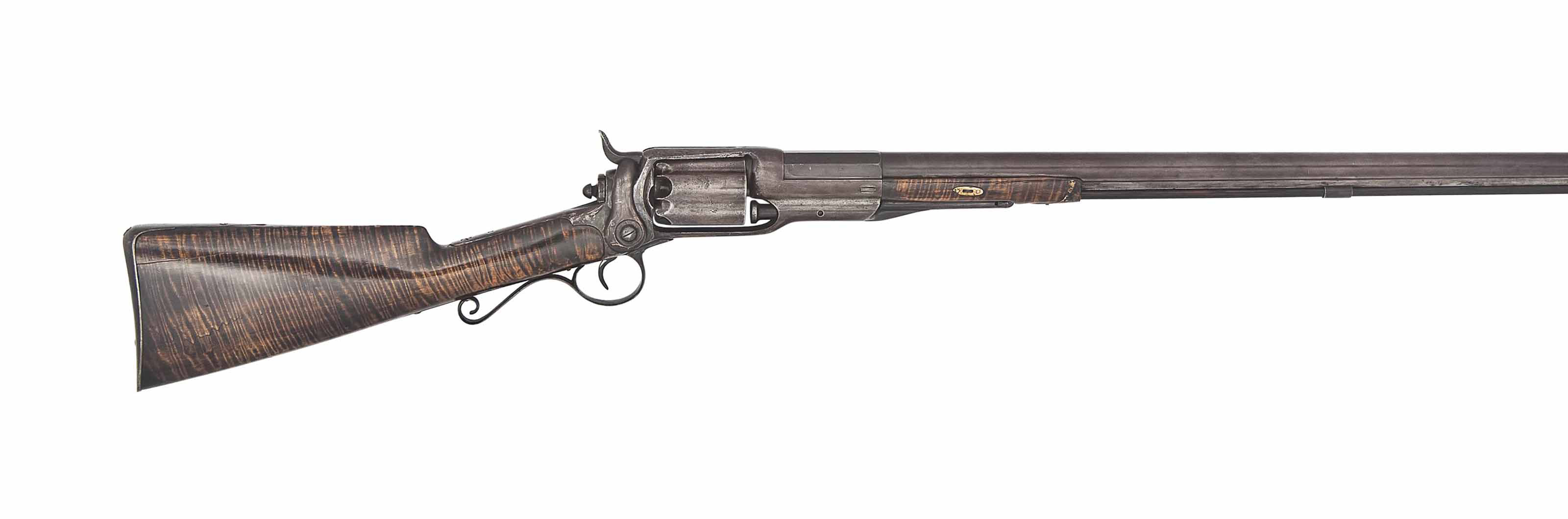A 10-BORE '1855 MODEL' FIVE-SHOT REVOLVING PERCUSSION SHOTGUN
