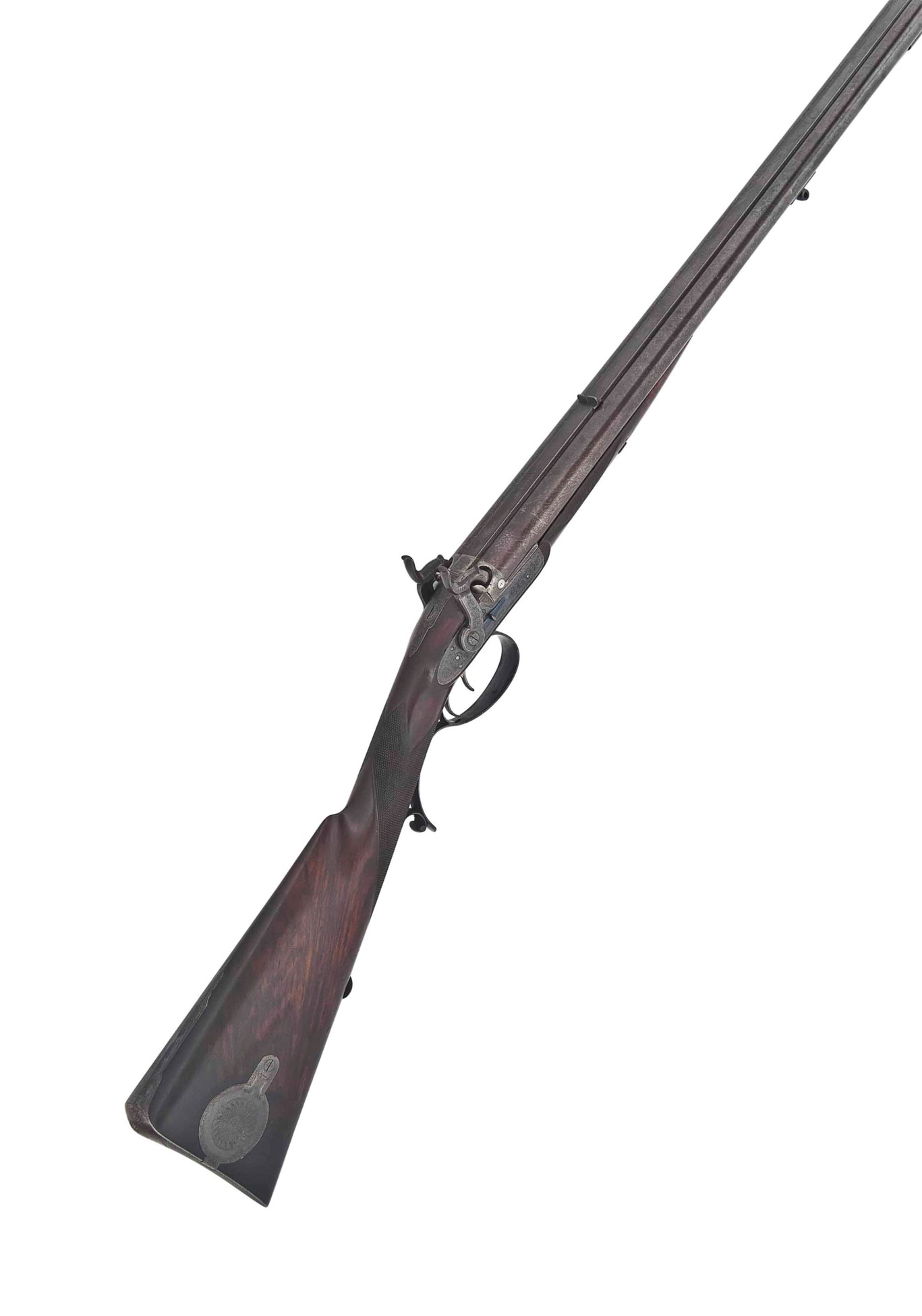 A FINE 16-BORE DOUBLE-BARRELLED PERCUSSION SPORTING RIFLE