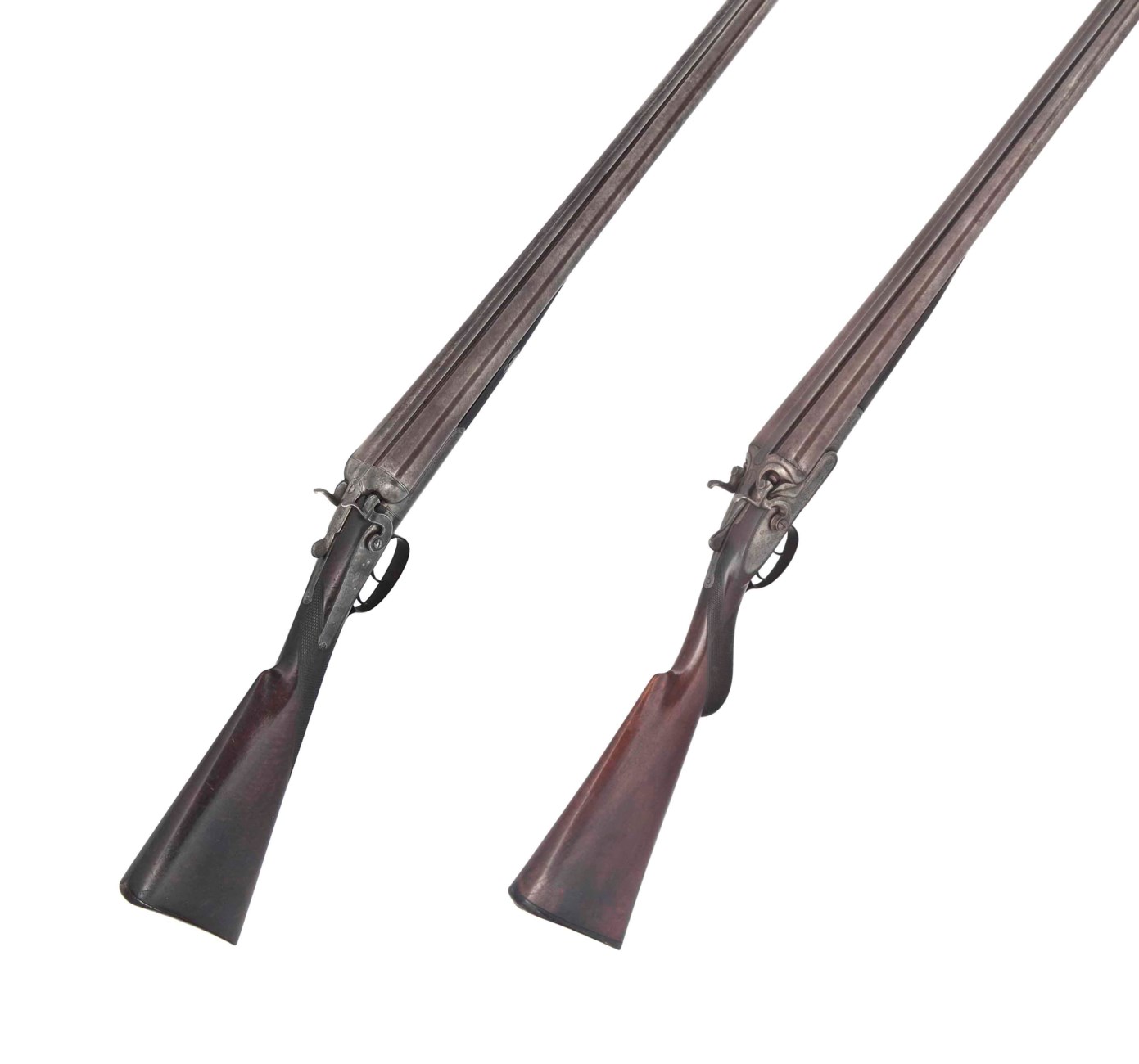 TWO 8-BORE DOUBLE-BARRELLED TOPLEVER HAMMERGUNS, TIPPING & LAWDEN ...