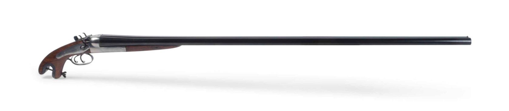 A RARE 4-BORE DOUBLE-BARRELLED ‘LIGHTWEIGHT’ TOPLEVER HAMMER PUNT GUN ...