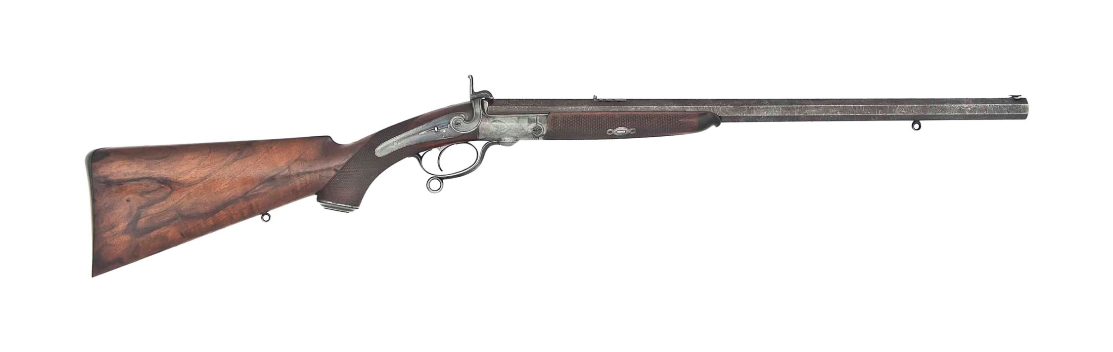 A .577 (2 IN.) SINGLE-BARRELLED ROTARY-UNDERLEVER HAMMER RIFLE