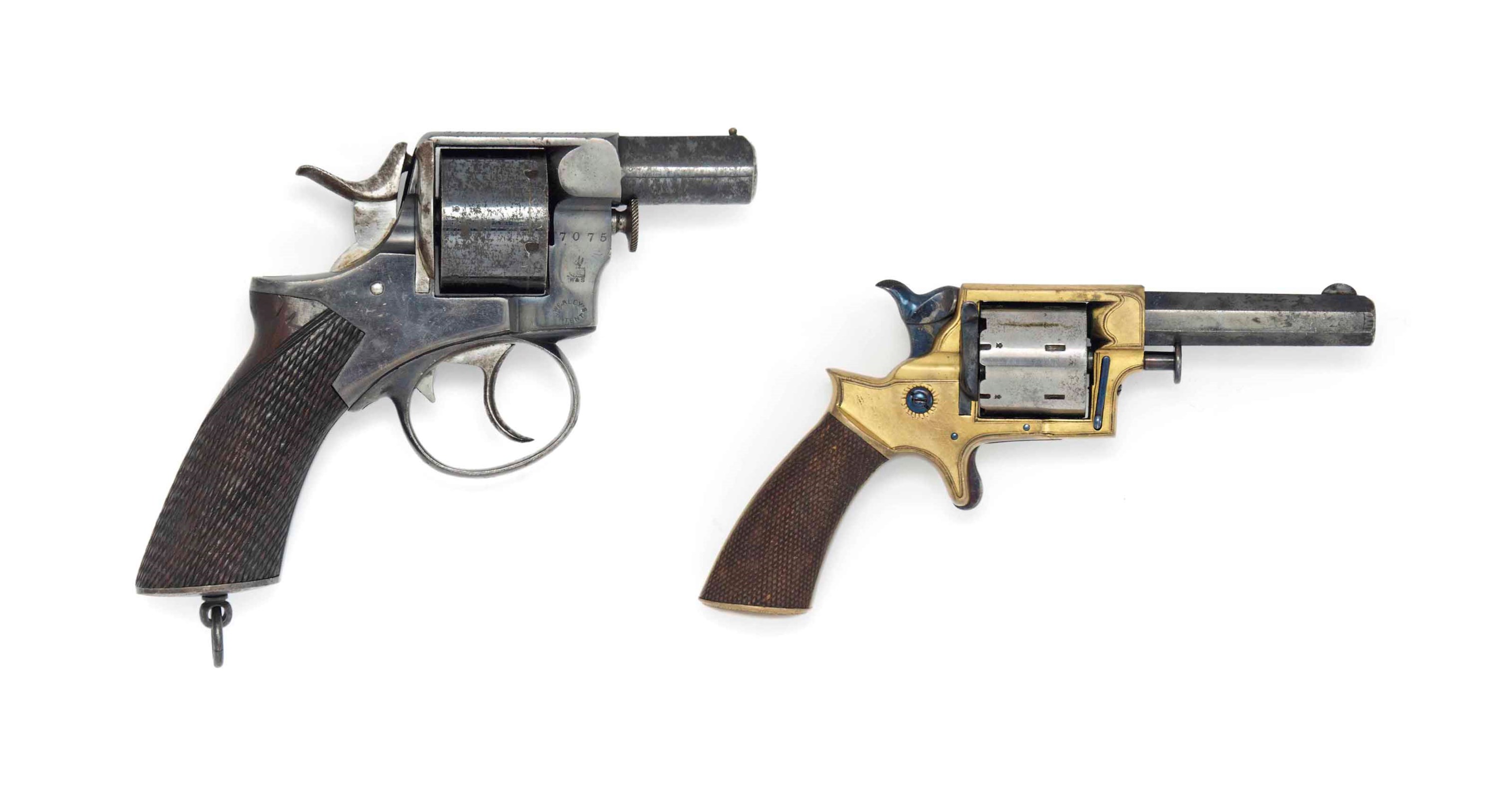 A .442 'WEBLEY PATENT R.I.C. NO.3' SIX-SHOT DOUBLE-ACTION REVOLVER, & A ...